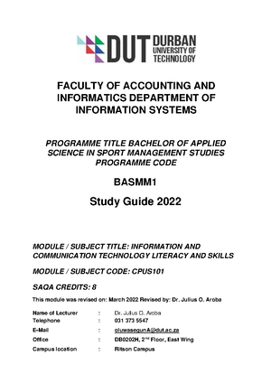 DUT - Durban University of Technology - Studocu