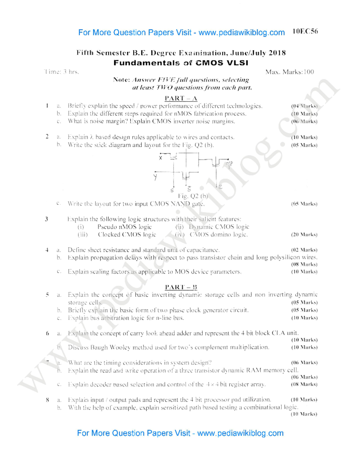 Fundamentals of CMOS July 2018 (2010 Scheme) - VLSI Design - Studocu