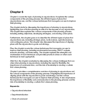 Chapter 7 summary - Management - Chapter 7 Human Resource Management >> HRM = Right People ...