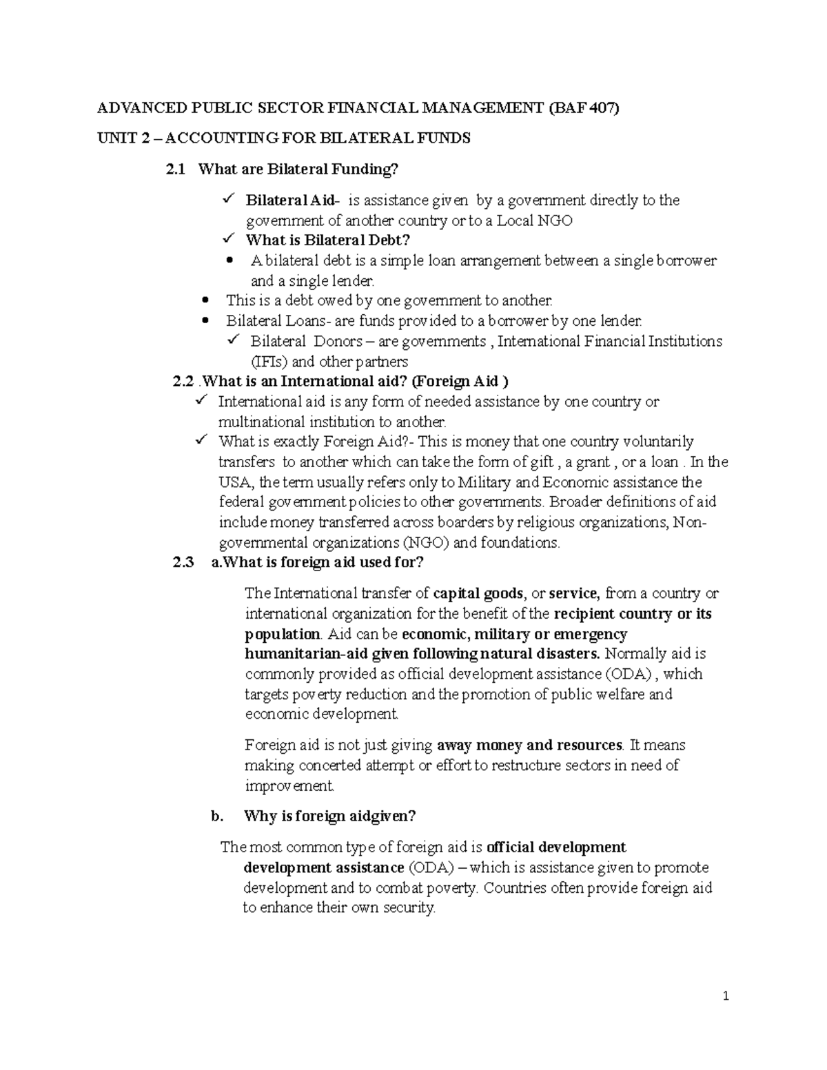 Advanced Public Sector-UNIT 2 - ADVANCED PUBLIC SECTOR FINANCIAL ...