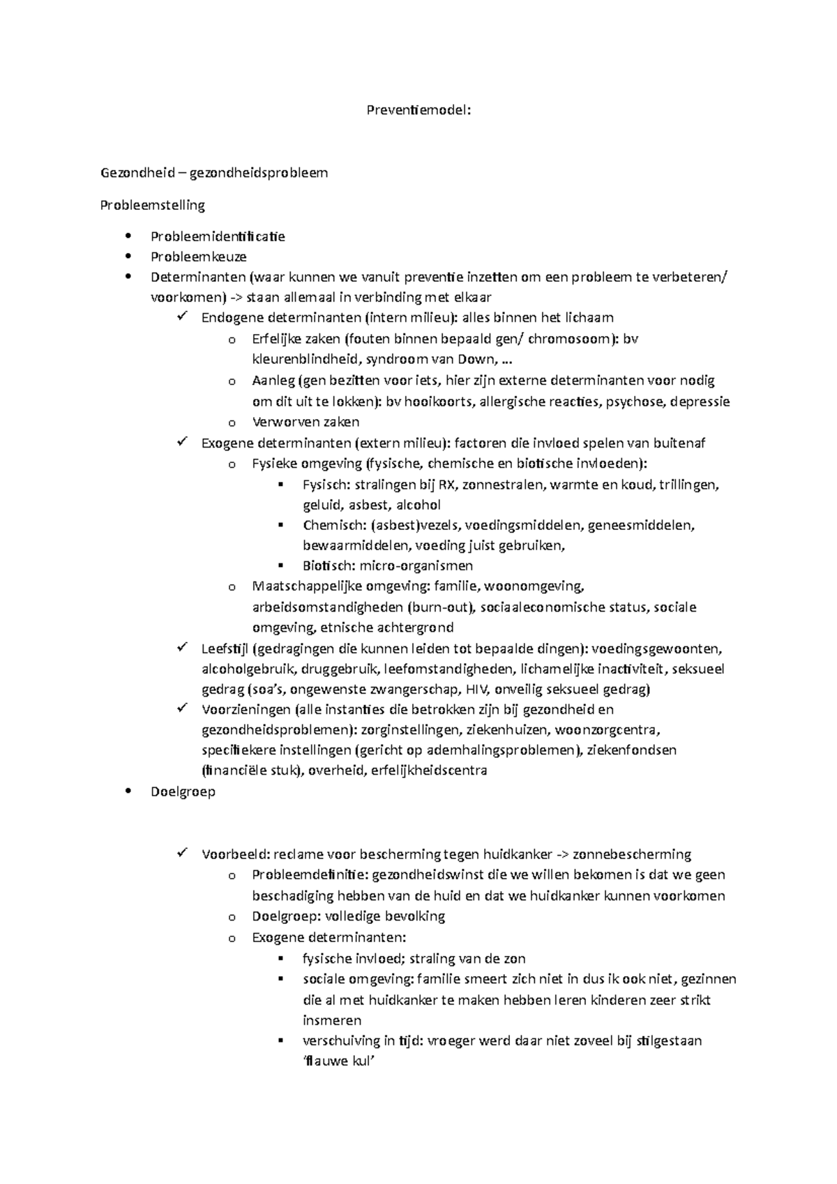 Preventiemodel - Preventiemodel: Gezondheid – gezondheidsprobleem ...