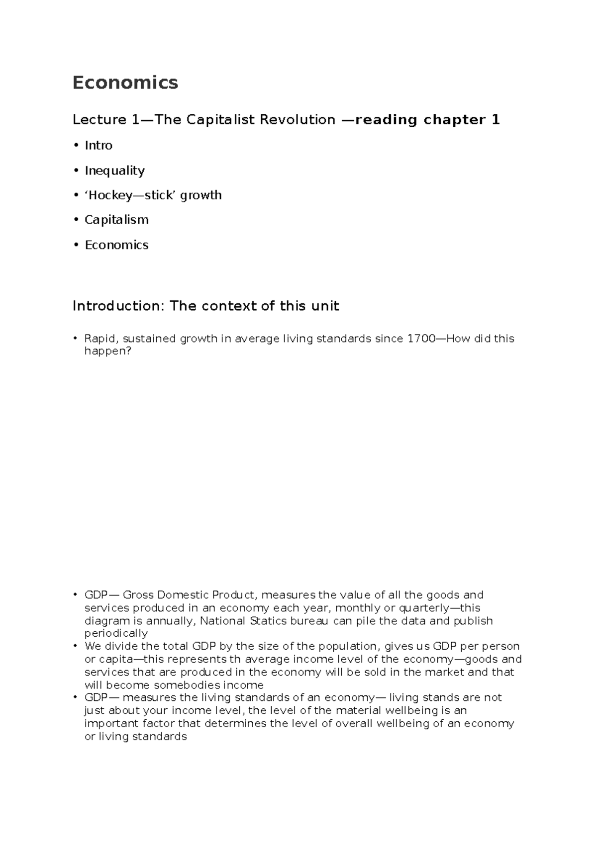 Economic Lecture Notes–Weeks 1 to 7 (with diagrams) - Economics Lecture ...