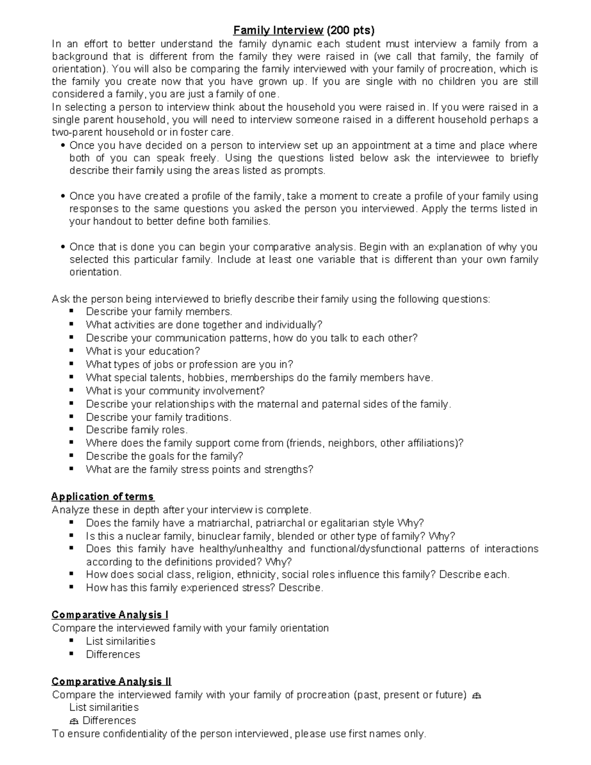 CD 126 Family Interview - Family Interview (200 pts) In an effort to ...