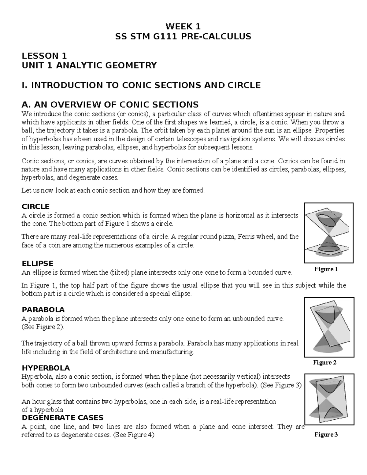 Precalculus Handouts Week 1 - ####### WEEK 1 ####### SS STM G111 PRE ...
