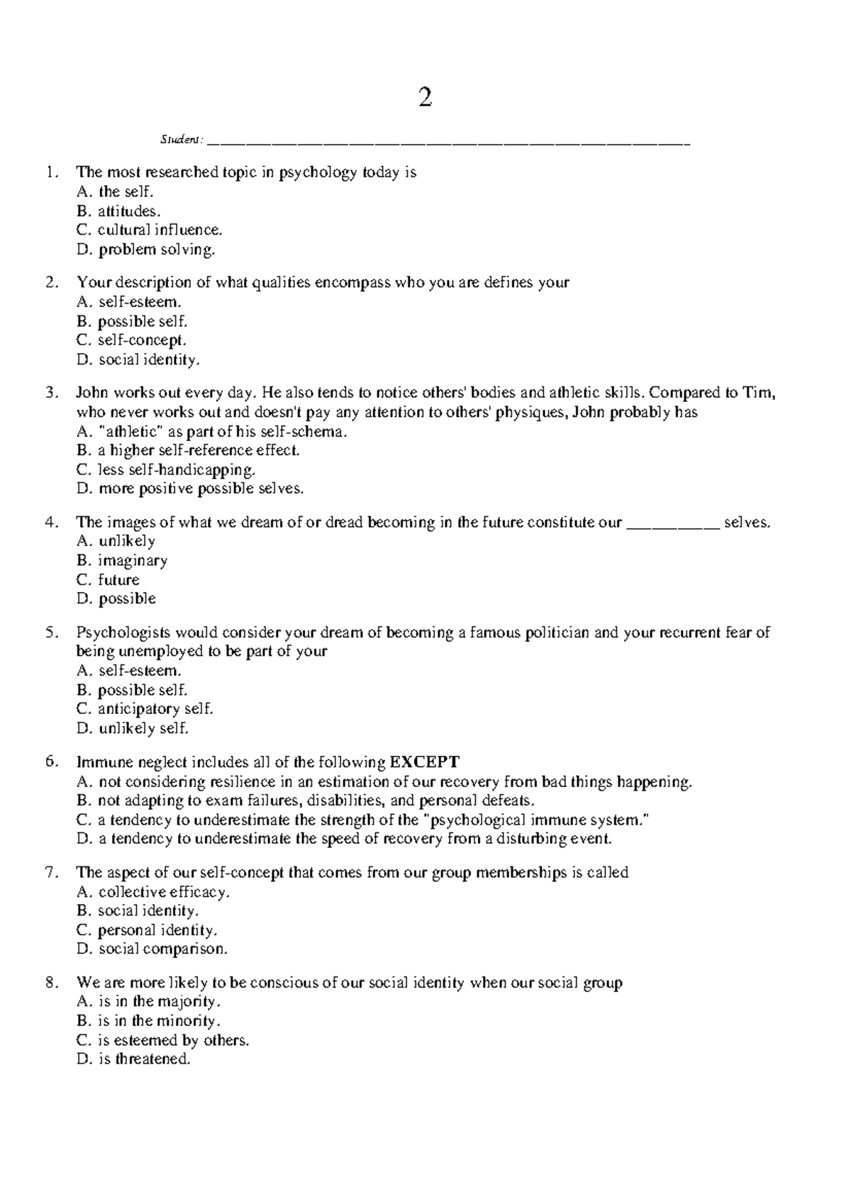 Chapter two questions - 2 _Student: - Studocu