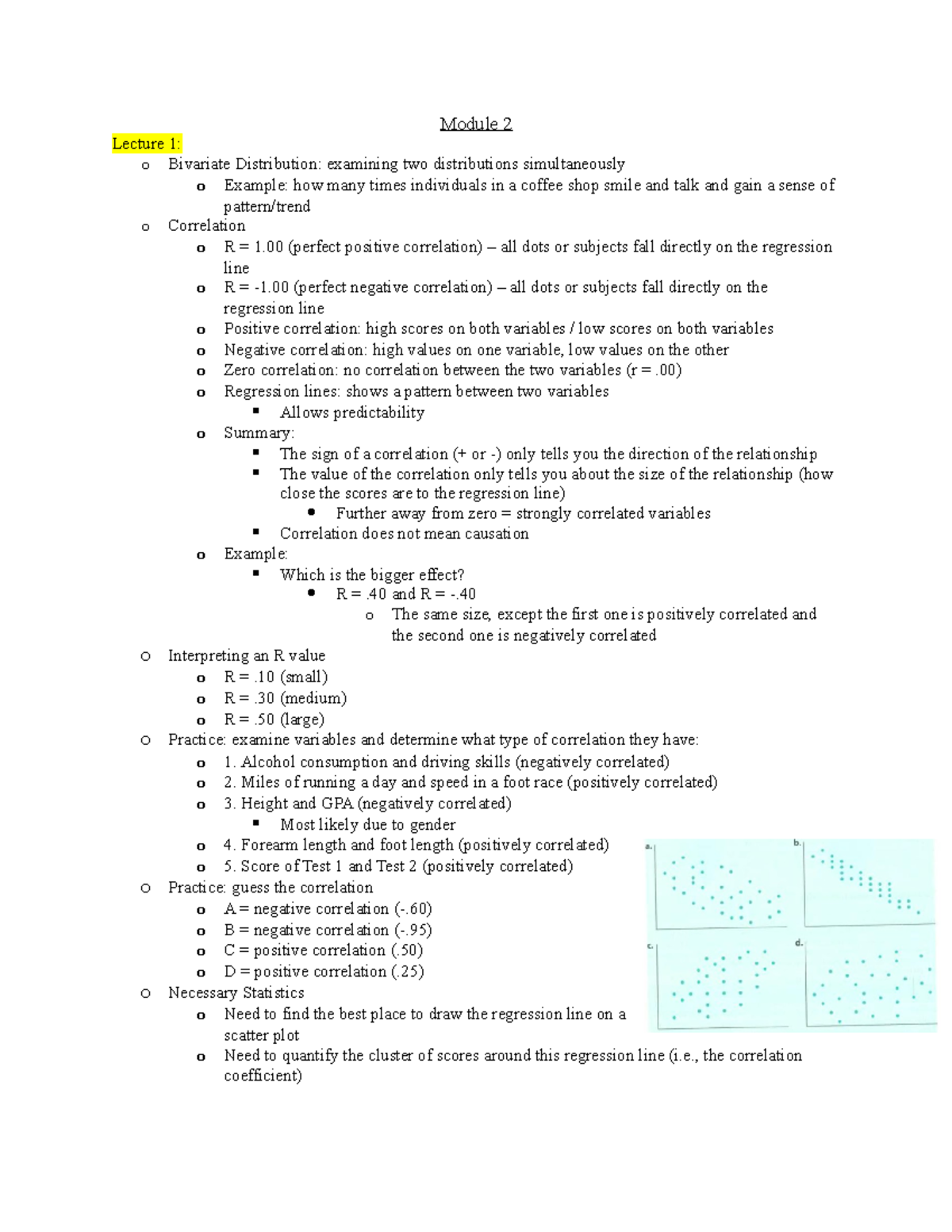 Module 2 - Module 2 Lecture 1: o Bivariate Distribution: examining two ...