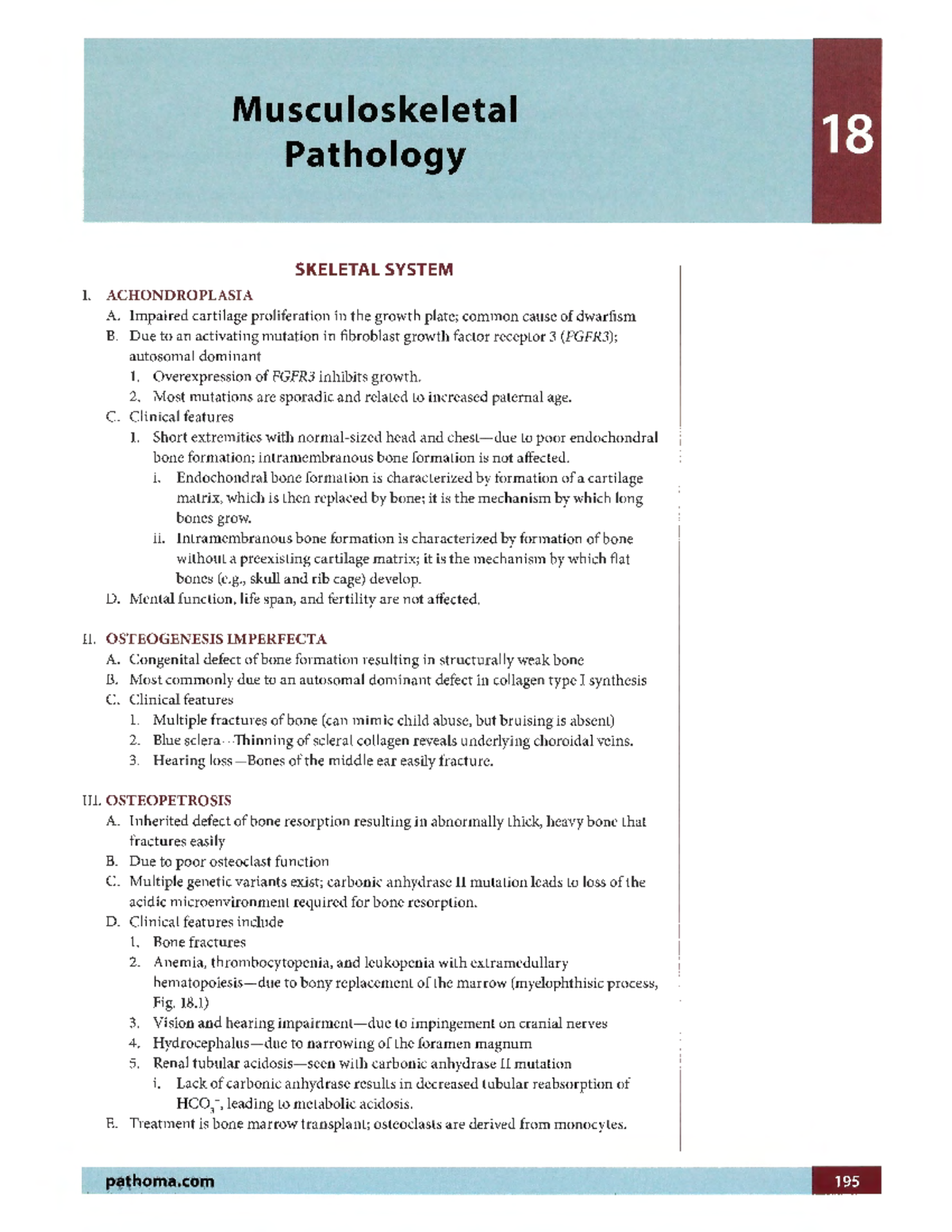 Musculoskeletal Pathology - Musculoskeletal Pathology SKELETAL SYSTEM I. ACHONDROPLASIA ...
