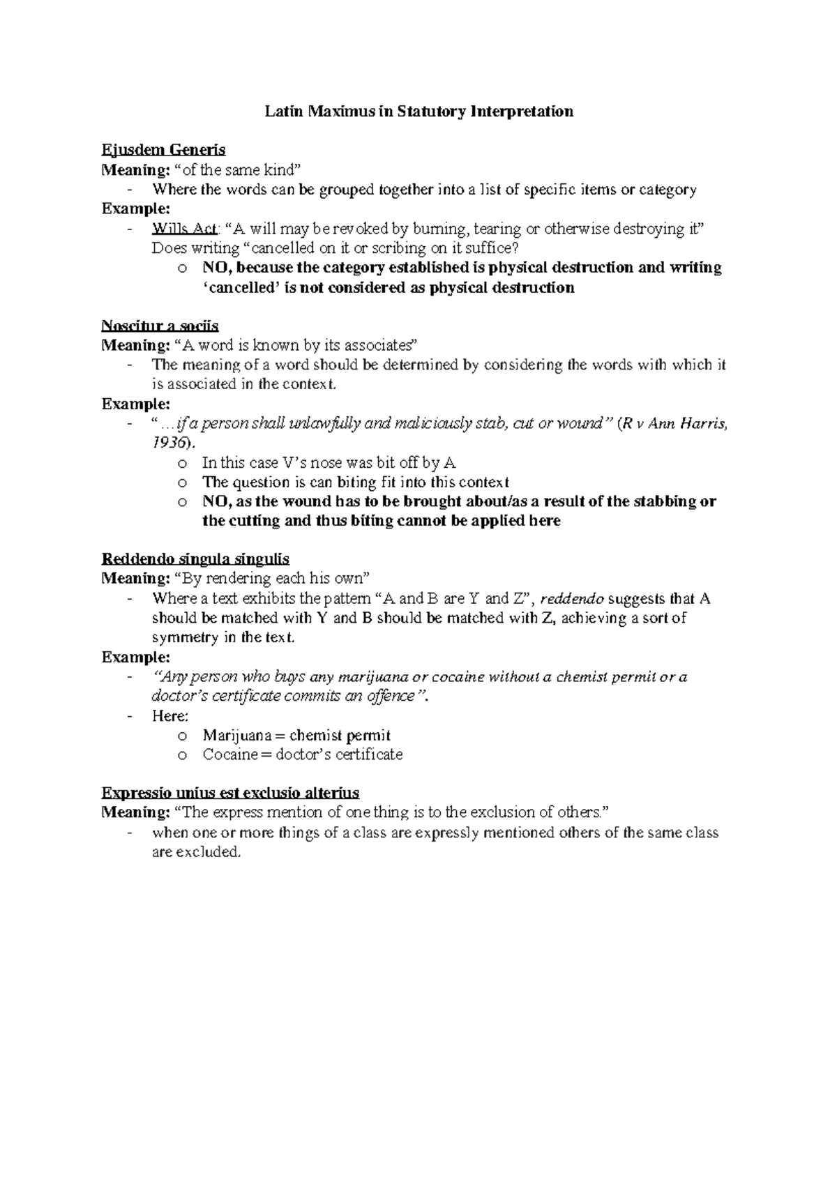 Latin Maximus in Statutory Interpretation - Warning: TT: undefined function: 32 Latin Maximus in ...