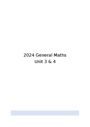 NHT Exam 1 solutions checked - 2024 NHT General Mathematics Examination 1 Question Book VCE (NHT ...