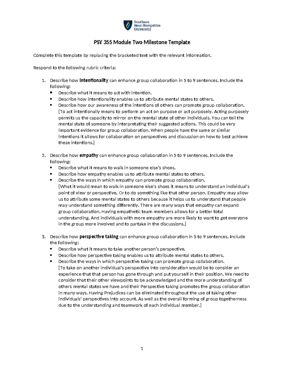 PSY 355 Module Two Milestone Template - PSY 355 Module Two Milestone ...