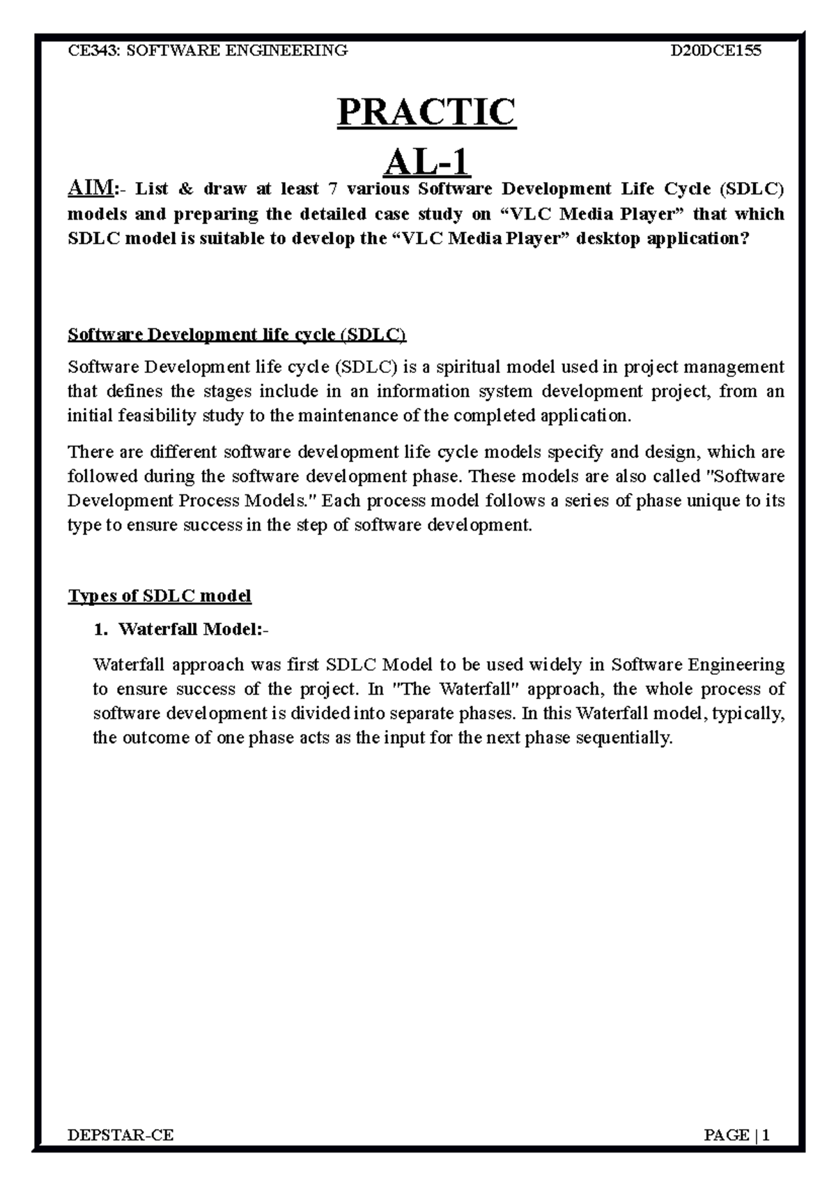 D20DCE155 SE P1-P2 - fgbfdbfd - AIM:- List & draw at least 7 various ...