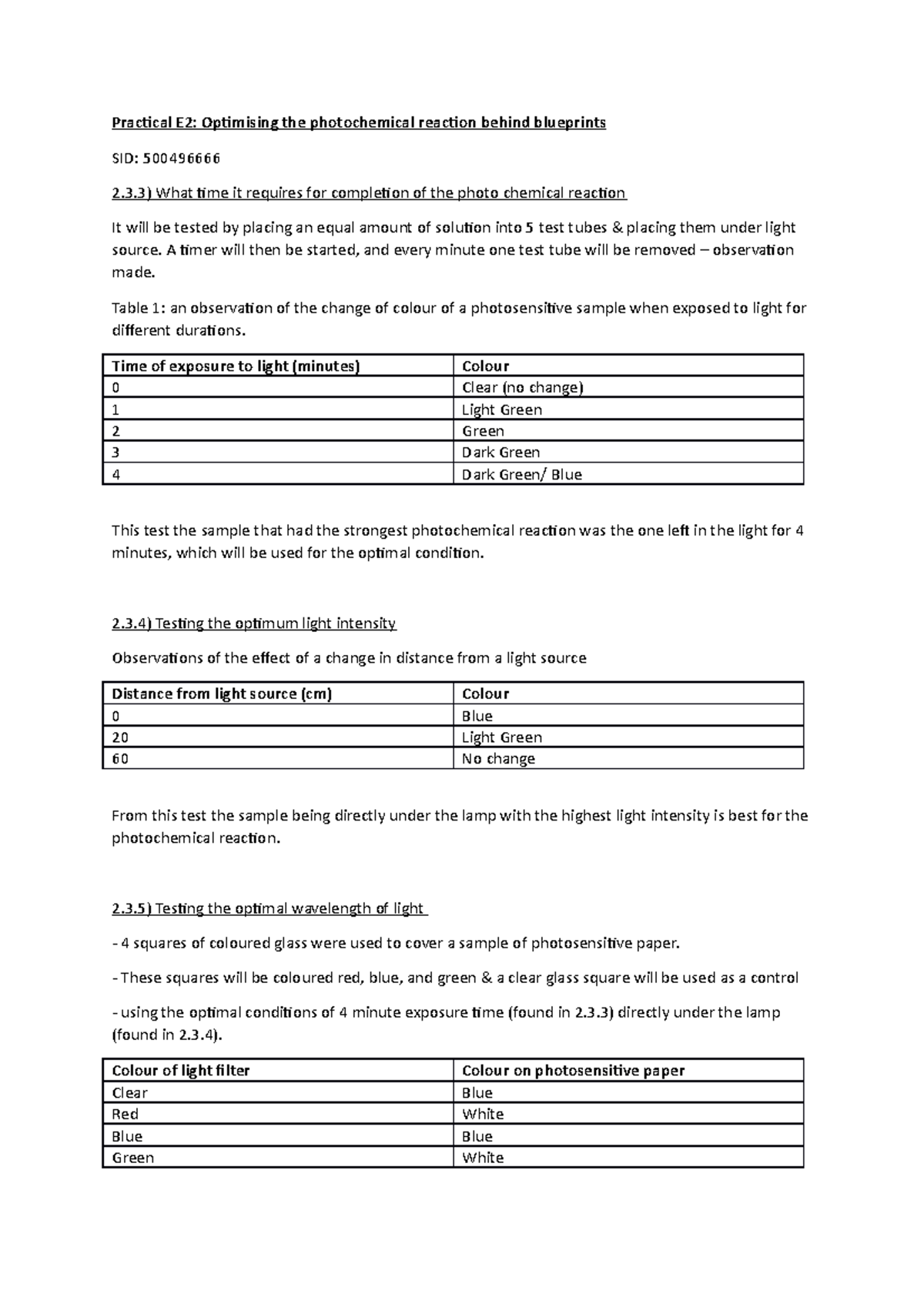 Prac E2 - Practical 2 notes - Practical E2: Optimising the ...
