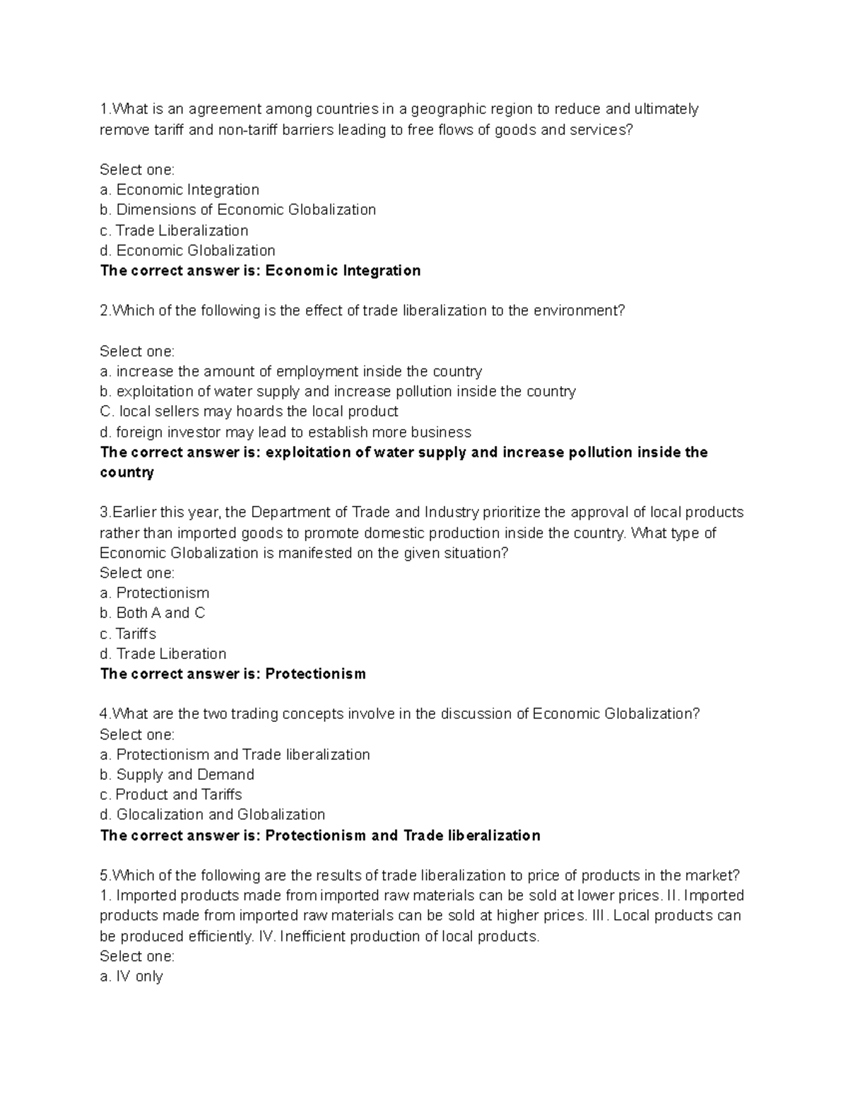 The Contemporary World Prelim Quiz 3 - 1 is an agreement among ...