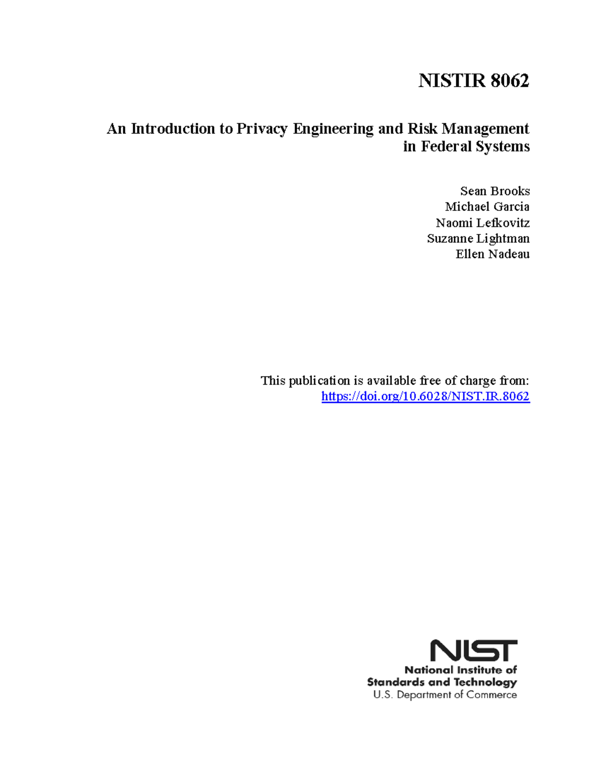 Nist - studying - NISTIR 8062 An Introduction to Privacy Engineering ...