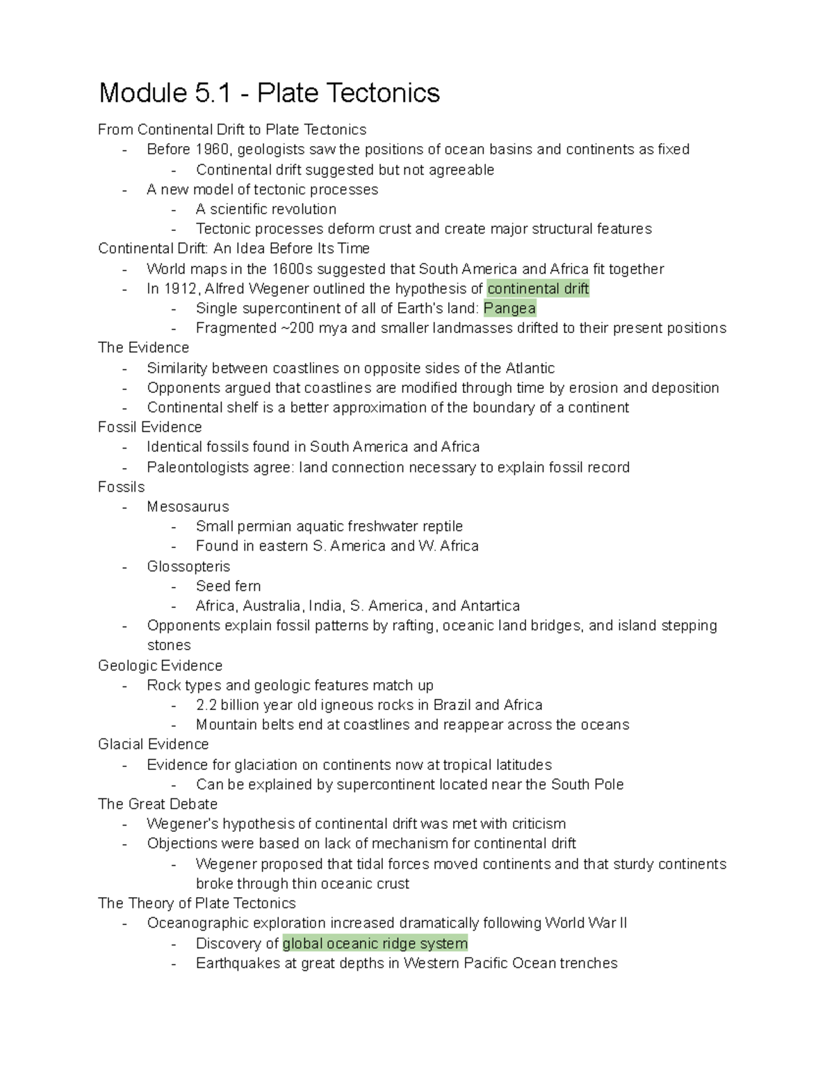 Module 5.1 - Plate Tectonics - Module 5 - Plate Tectonics From ...