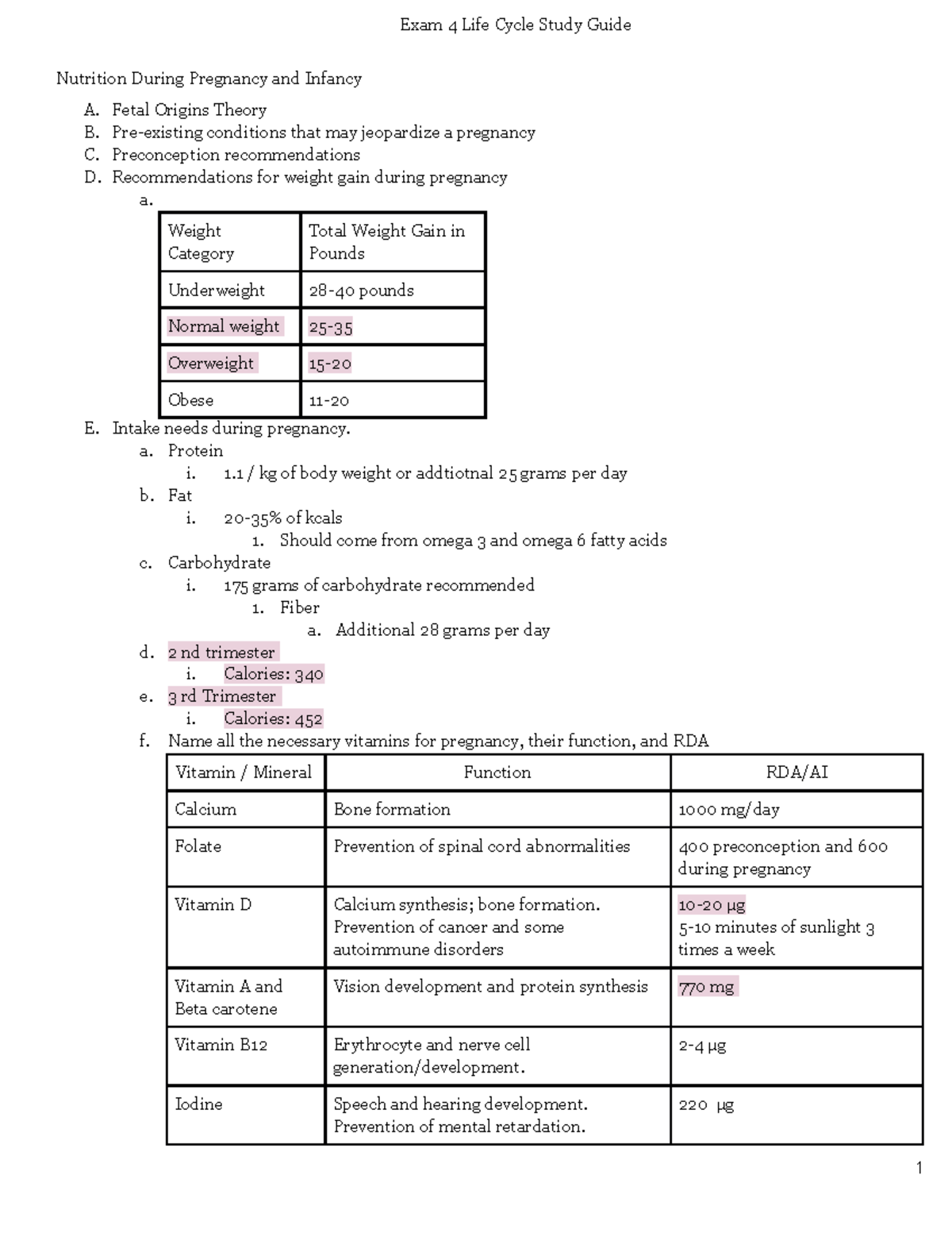 Copy of Exam 4 Life Cycle Study Guide - Exam 4 Life Cycle Study Guide ...