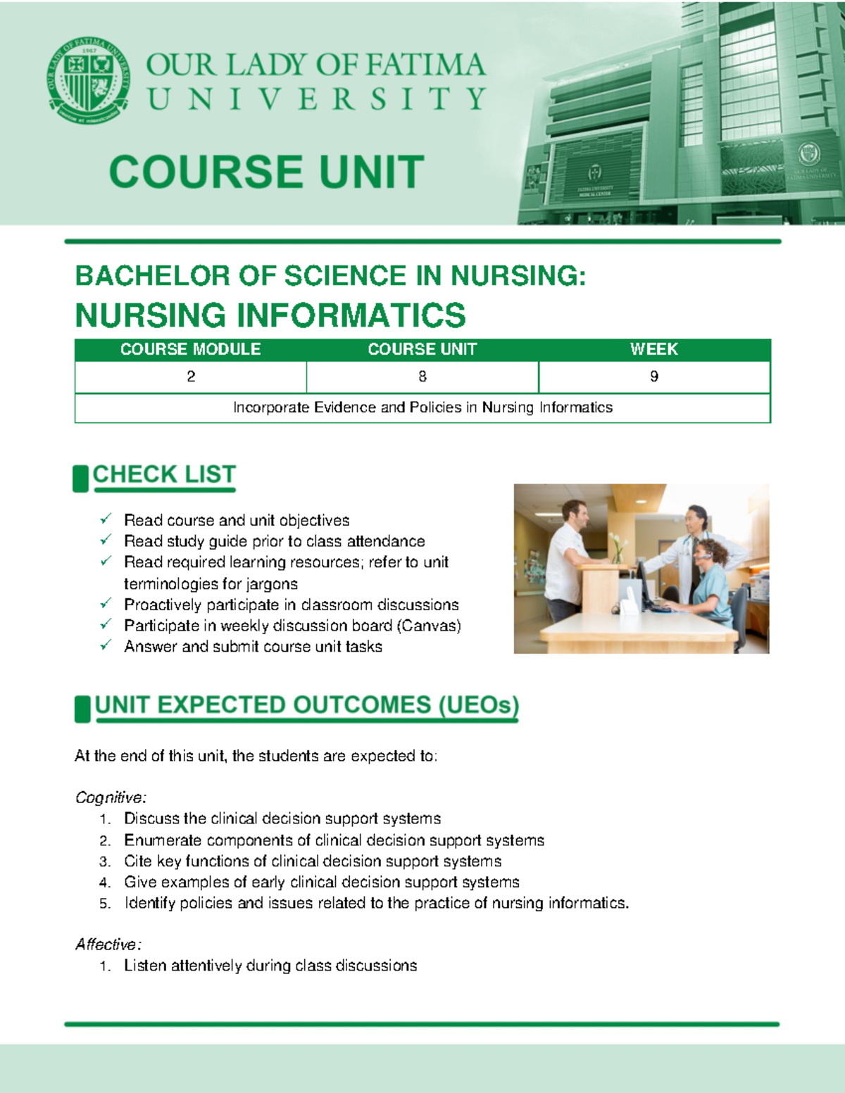 01+NI+Course+Unit+8 - Lectures - BACHELOR OF SCIENCE IN NURSING: NURSING INFORMATICS COURSE ...