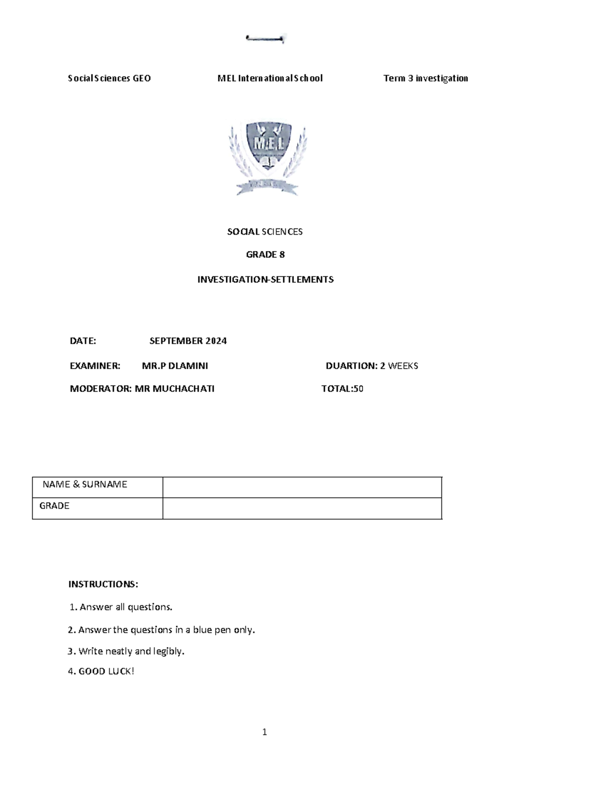 Downloadfile - Geography project - Social Sciences GEO MEL ...