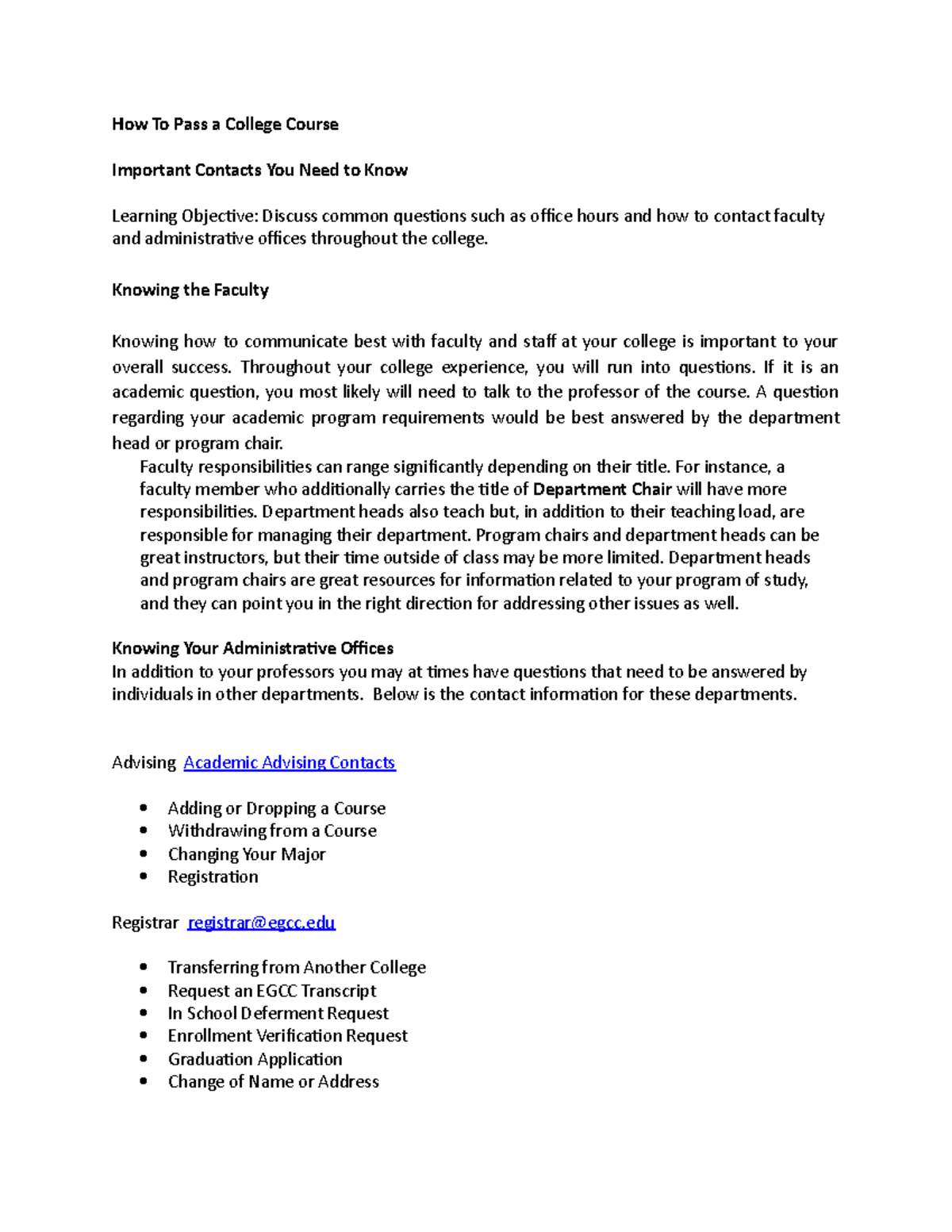 Important+Contacts+You+Need+to+Know - How To Pass a College Course ...