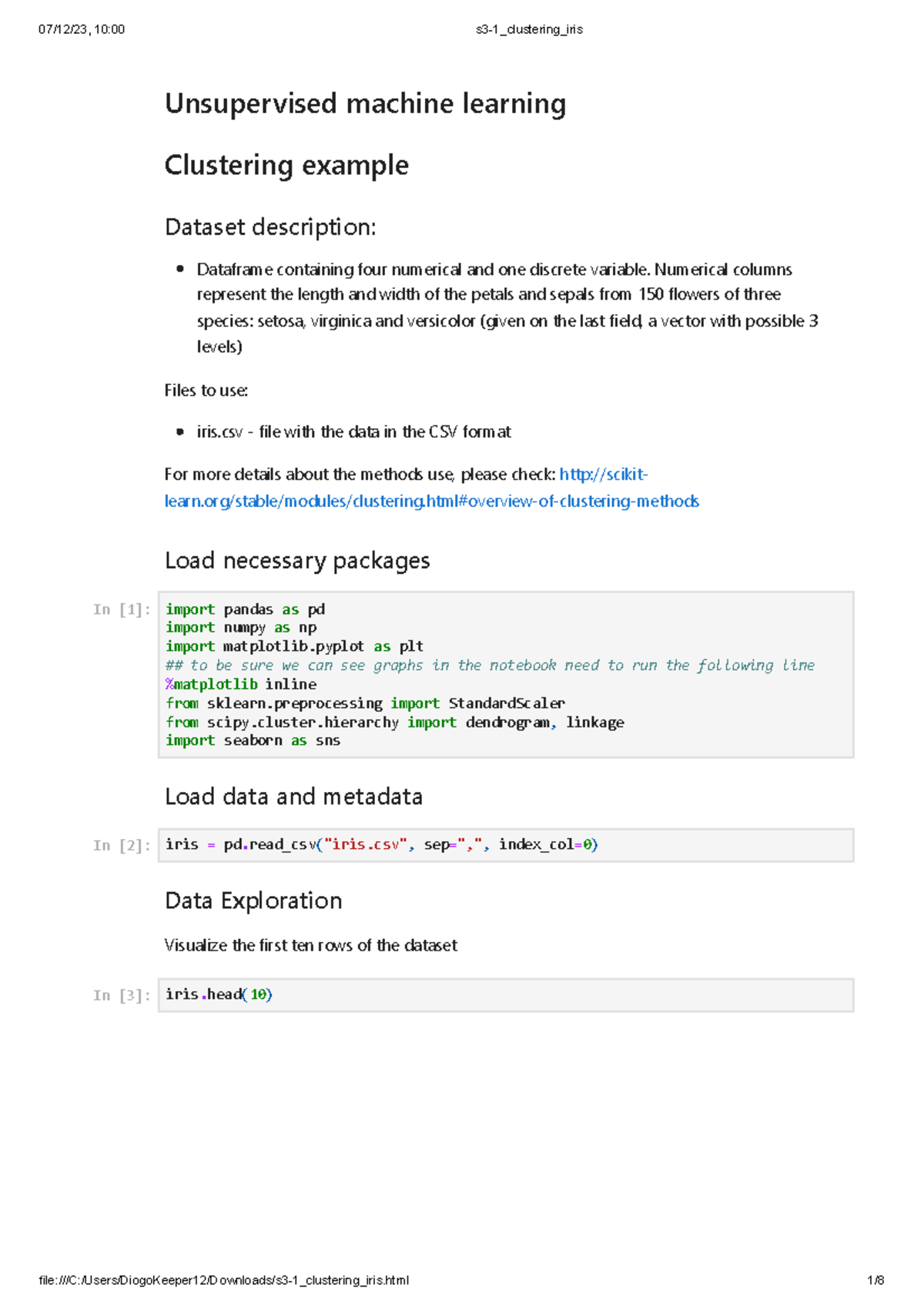 S3-1 clustering iris - exercicios aula - Unsupervised machine learning ...