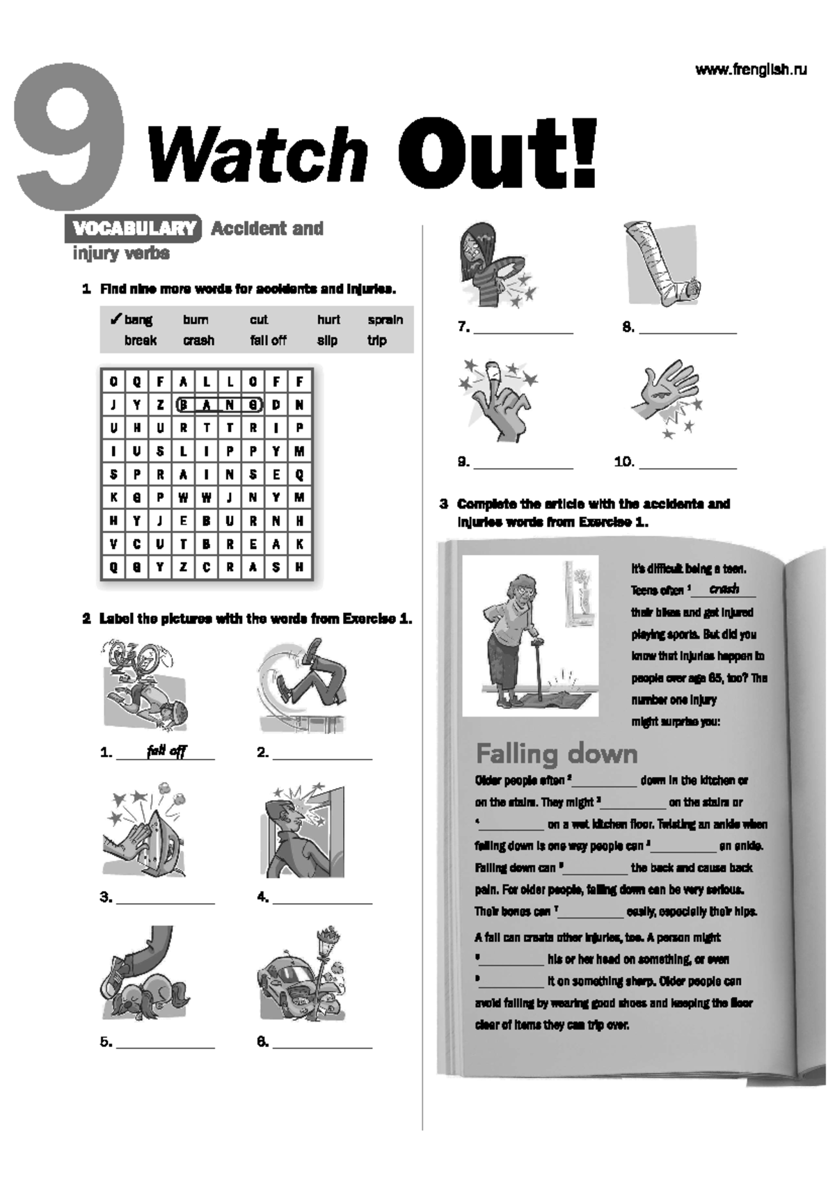 Uncover wb 9 - Ejercitación - 9 Watch Out! VOCABULARY Accident and ...