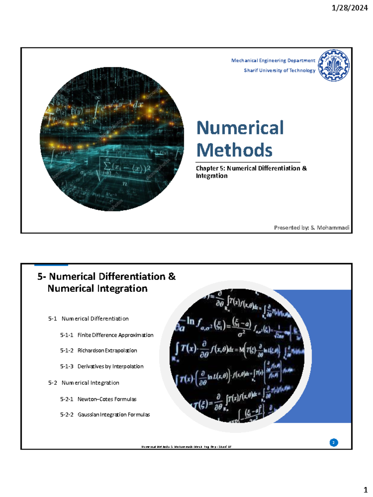 Numerical Methods-Ch5-Numerical Differentation and Integration-SM - Numerical Methods Chapter 5 ...