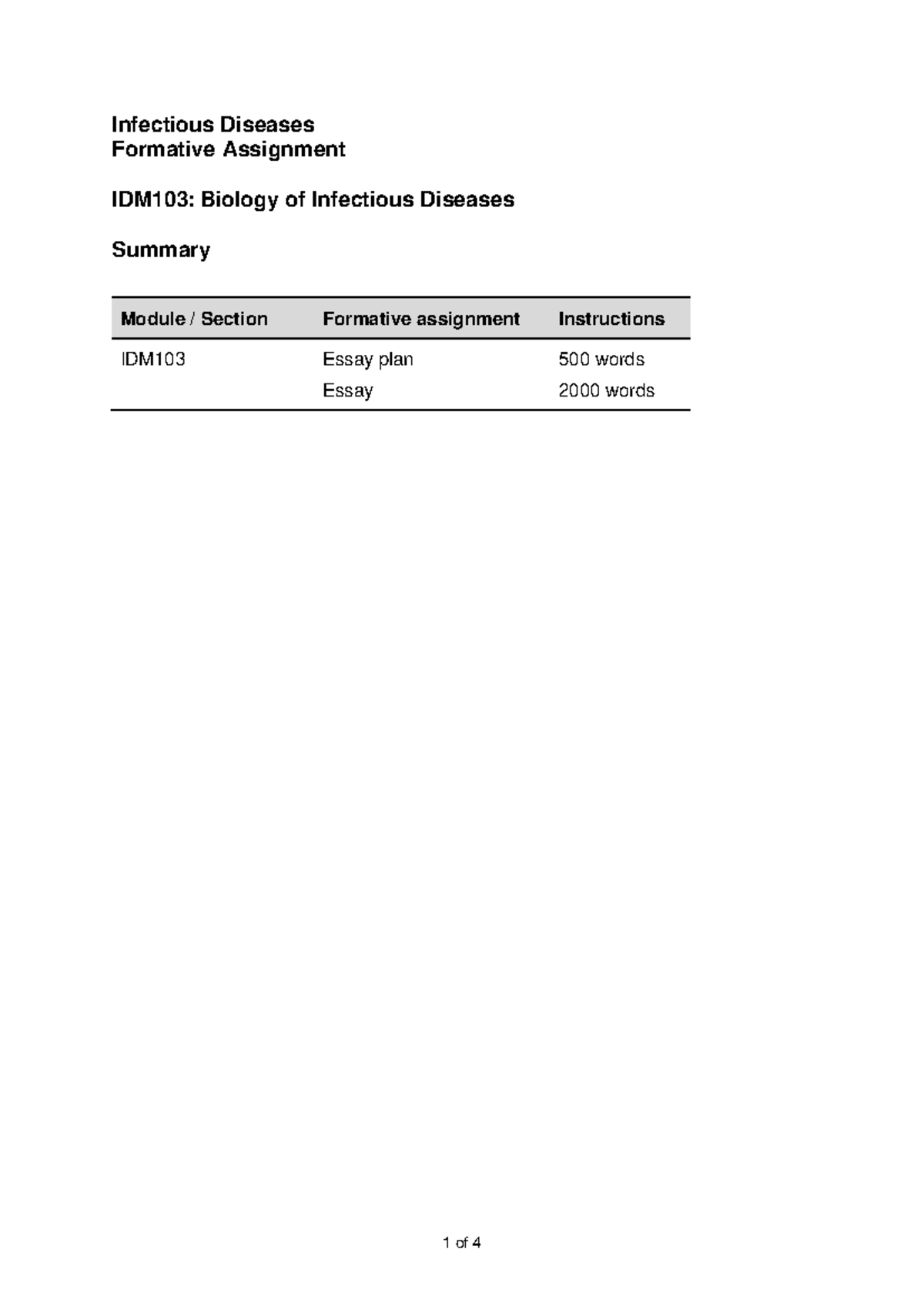 IDM103 FA 2022-23 new path - Infectious Diseases Formative Assignment ...