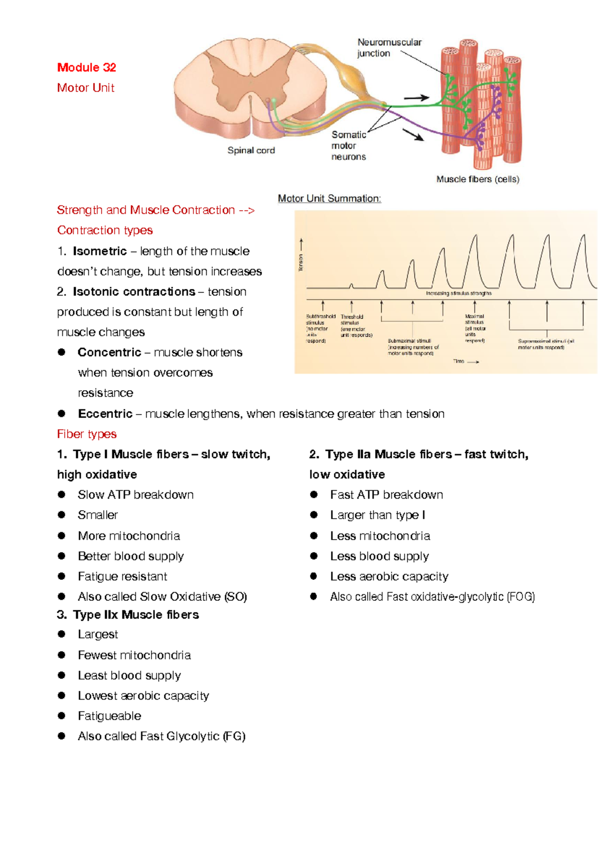 Module 32 - Module 32 Motor Unit Strength and Muscle Contraction ...