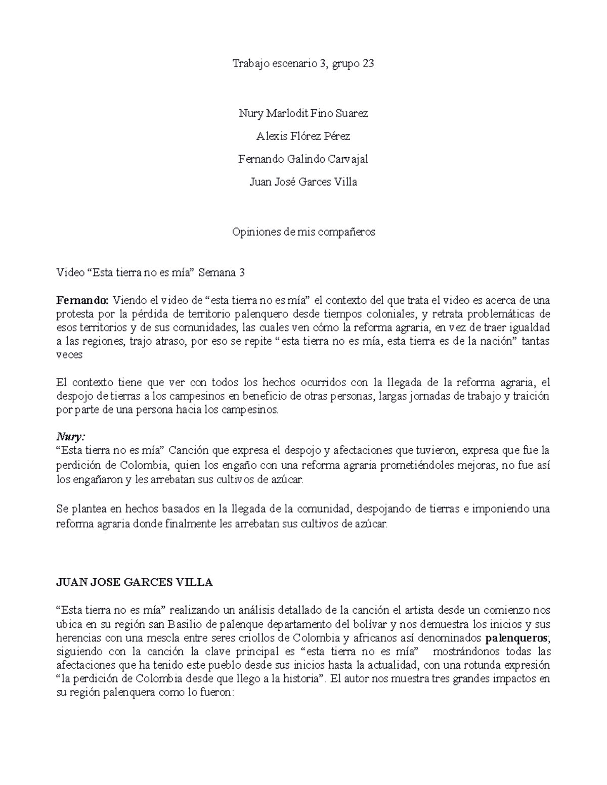 Trabajo escenario 3 - Introducción a la logística - Trabajo escenario 3, grupo 23 Nury Marlodit ...