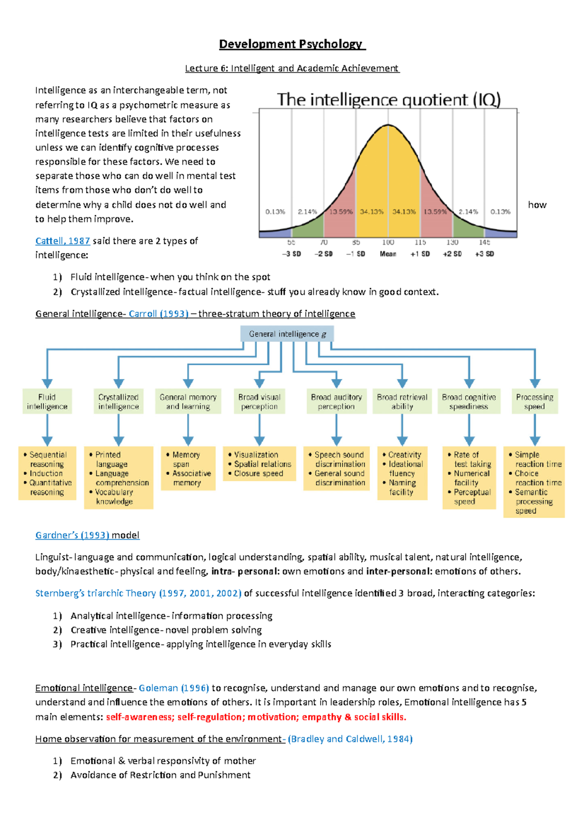 Lecture 6 - Development Psychology Lecture 6: Intelligent and Academic ...
