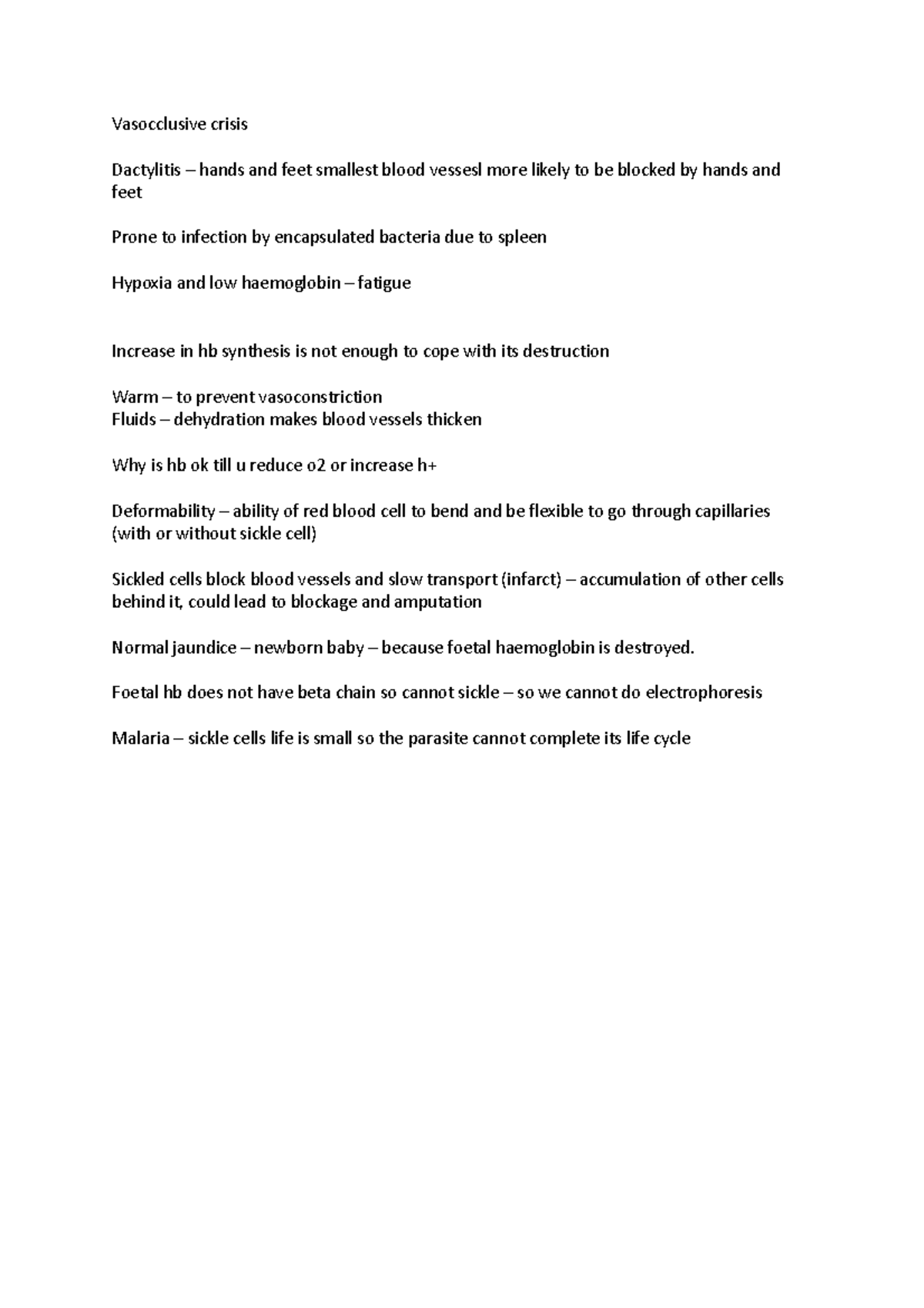 Sickle cell - Vasocclusive crisis Dactylitis – hands and feet smallest ...