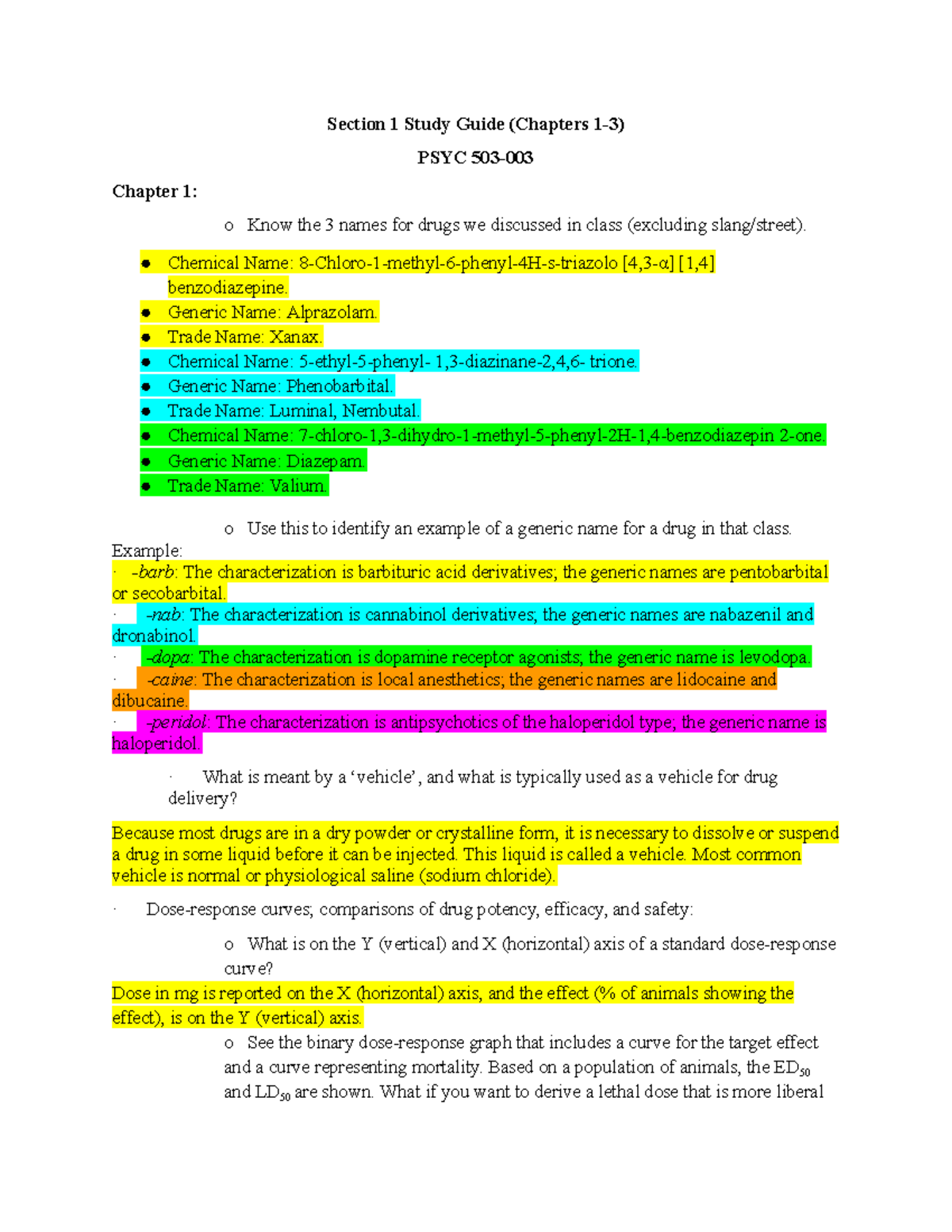 Study guide exam 1 - Section 1 Study Guide (Chapters 1-3) PSYC 503- Chapter 1: o Know the 3 ...