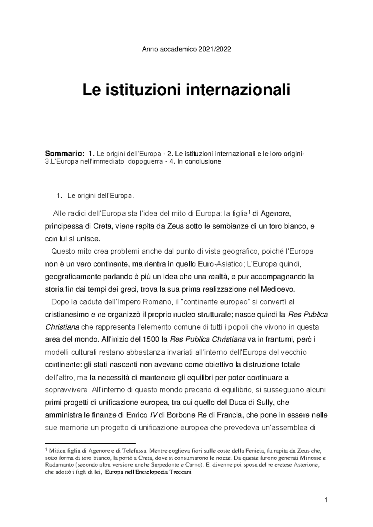 Le istituzioni internazionali pdf - Anno accademico 2021/ Le ...