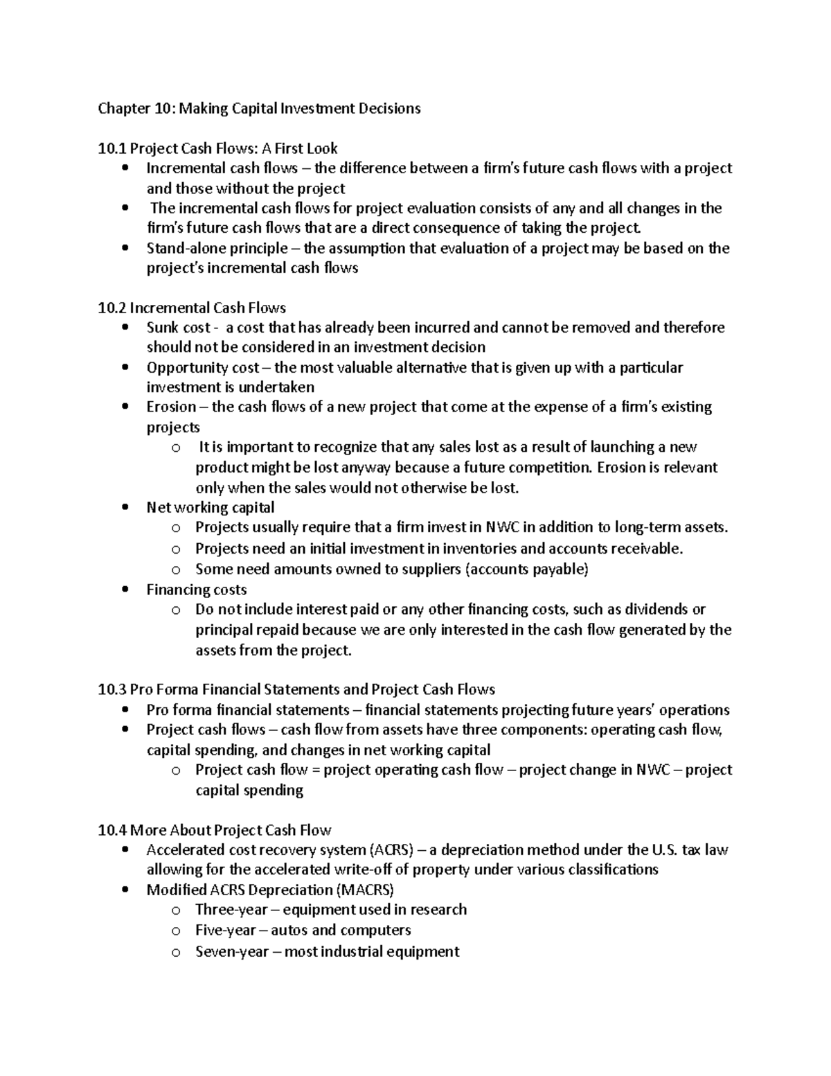 Chapter 10- Making Capital Investment Decisions - Stand-alone principle ...