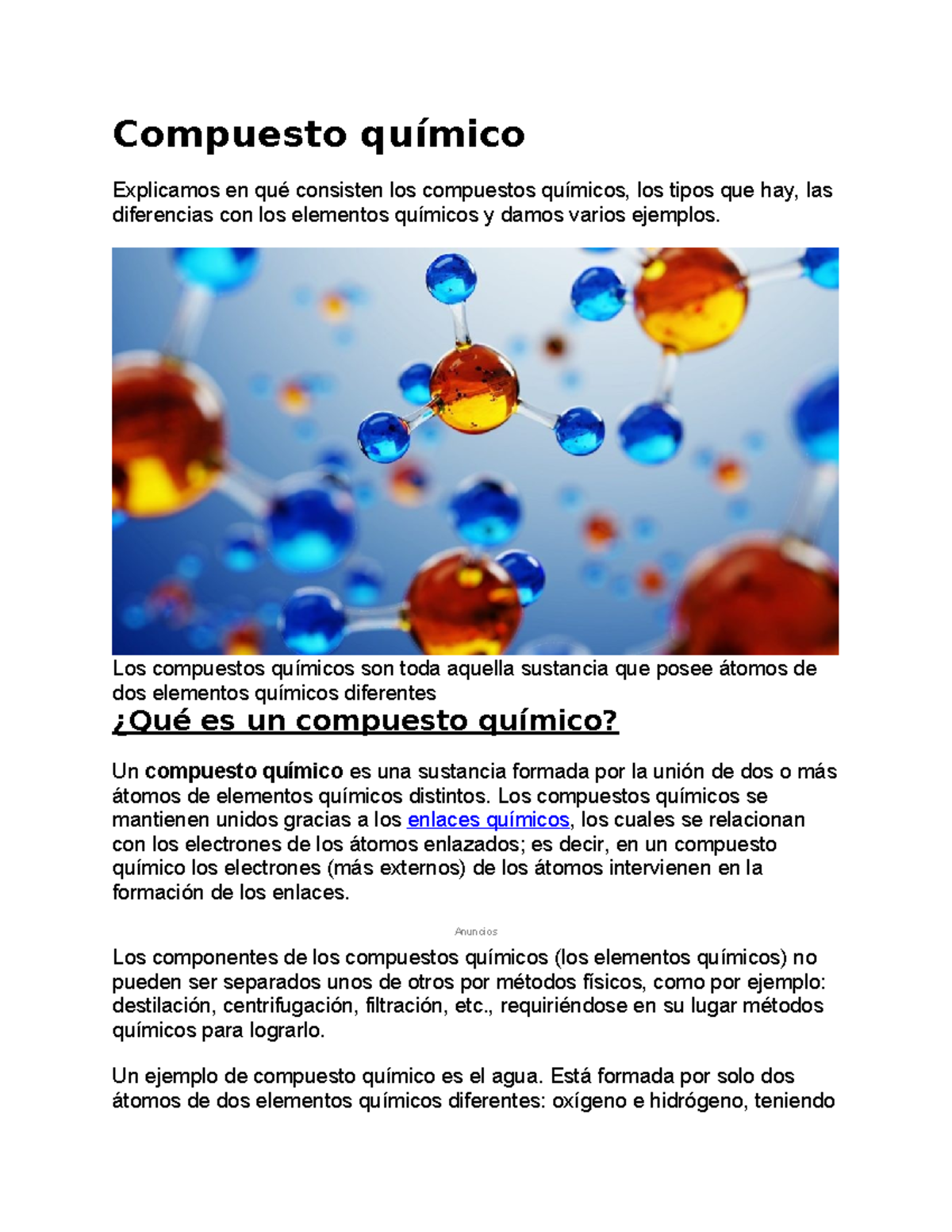 Compuesto químico - nasd - Compuesto químico Explicamos en qué ...