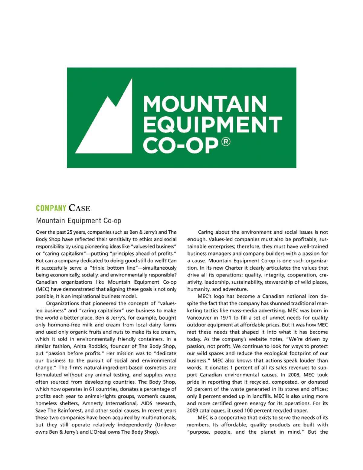 Session 2 MEC Case - MOS 2320 - Studocu