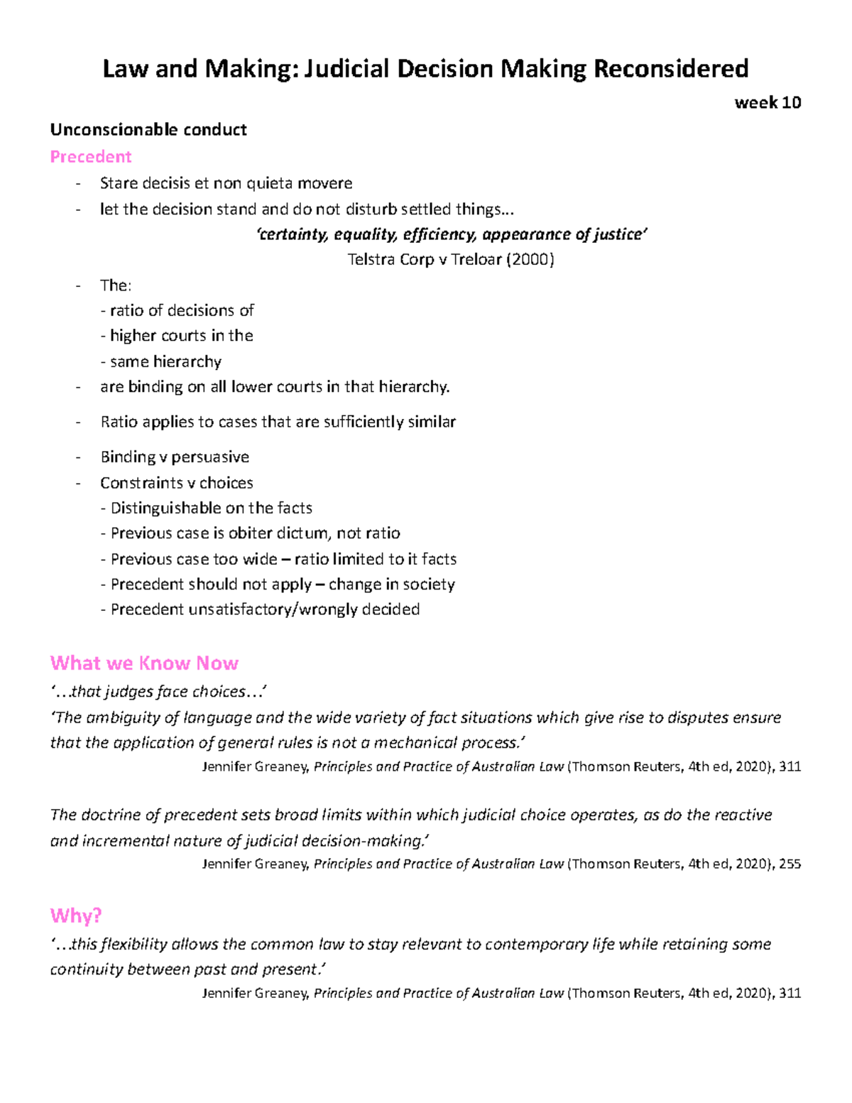 WEEK 10 - Foundations OF LAW - Google Docs - Law and Making: Judicial ...