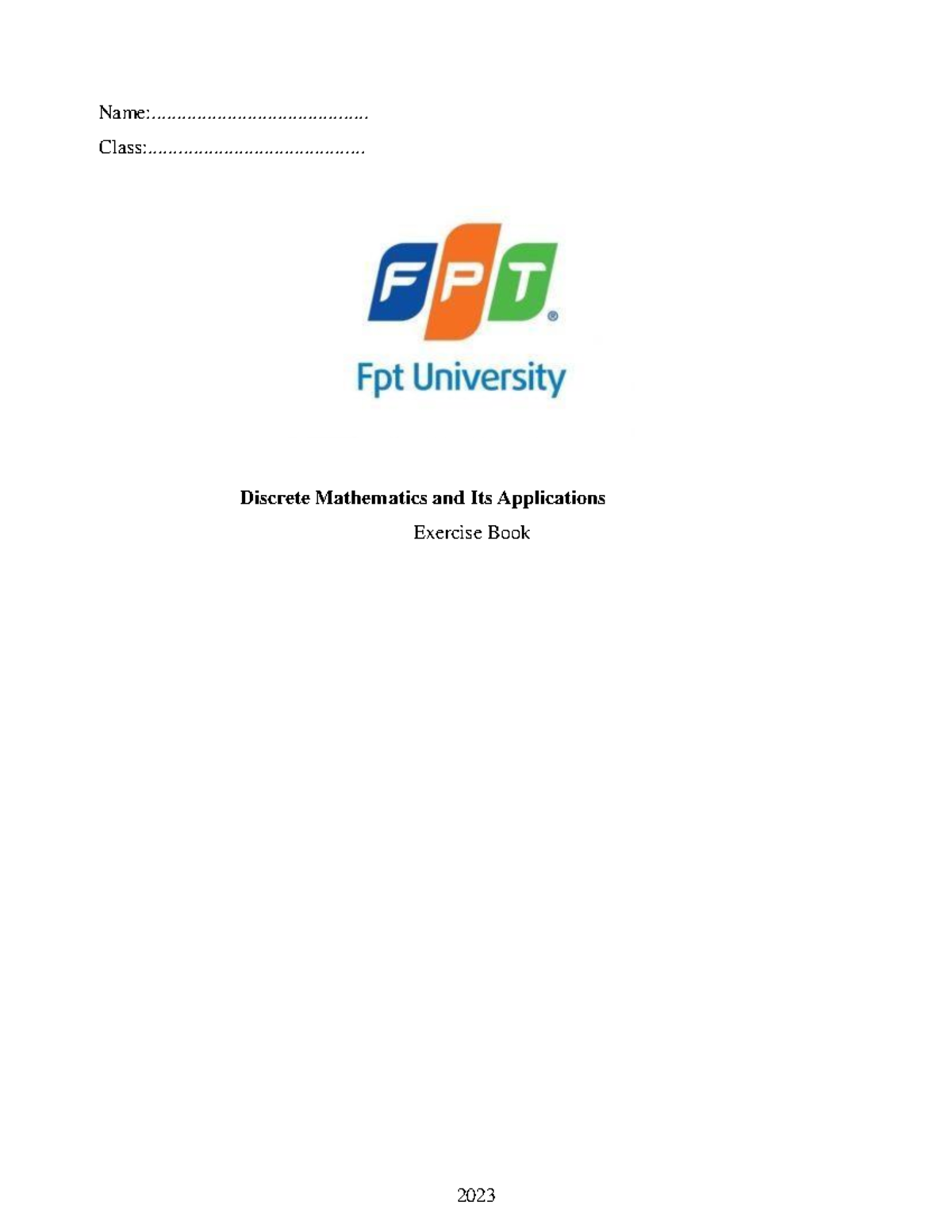 Discrete Mathematics (có hướng dẫn) - Name ...