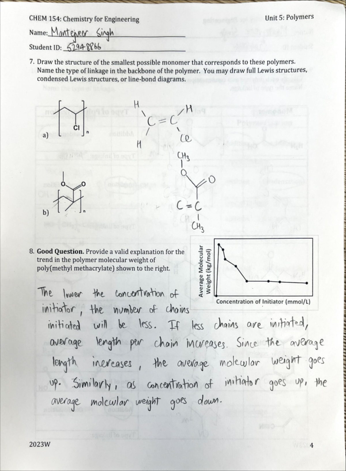 Unit 5 Q7-13 singh 52948866 - CHEM 154 - Studocu