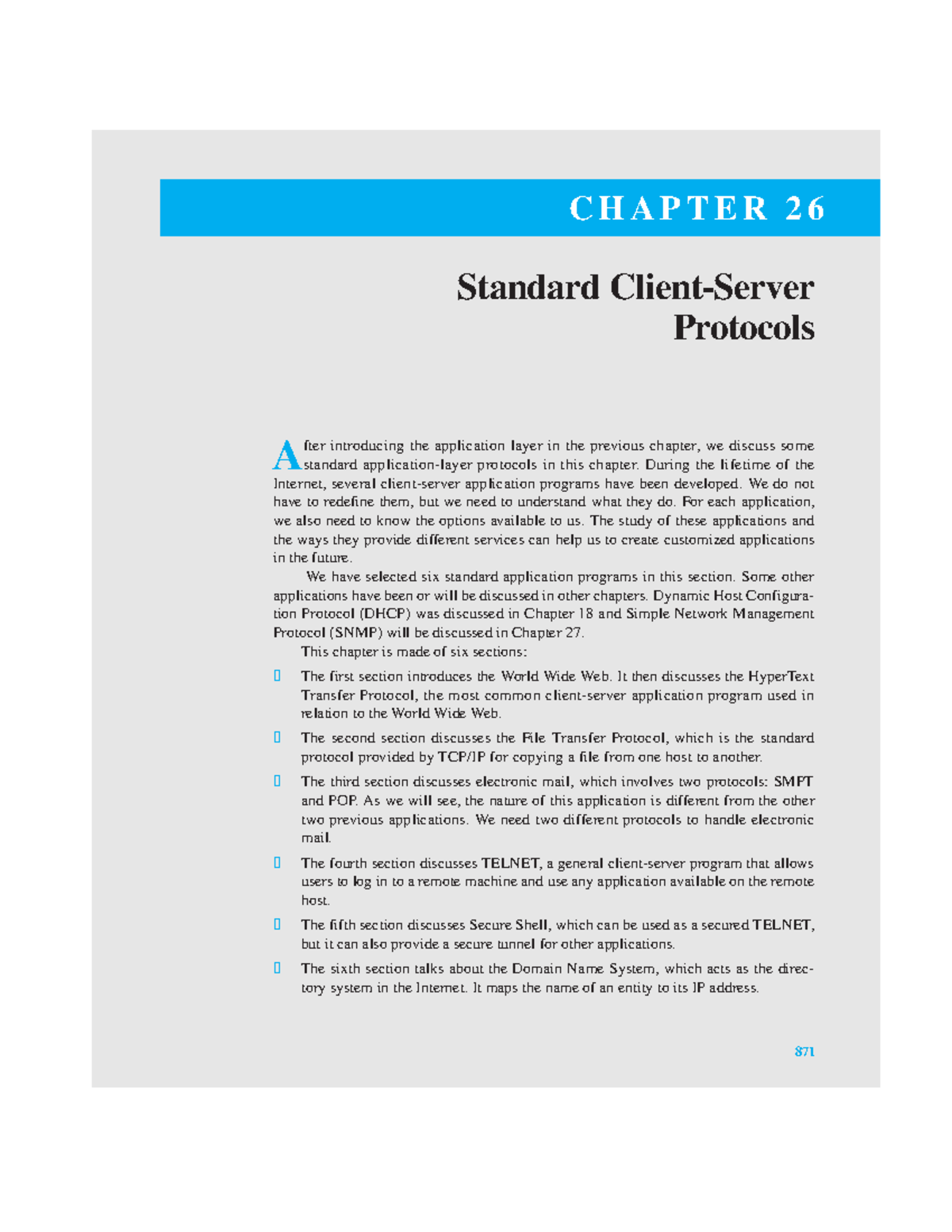 Chapter 26 - Standard Client-Server Protocols - 871 C H A P T E R 2 6 ...
