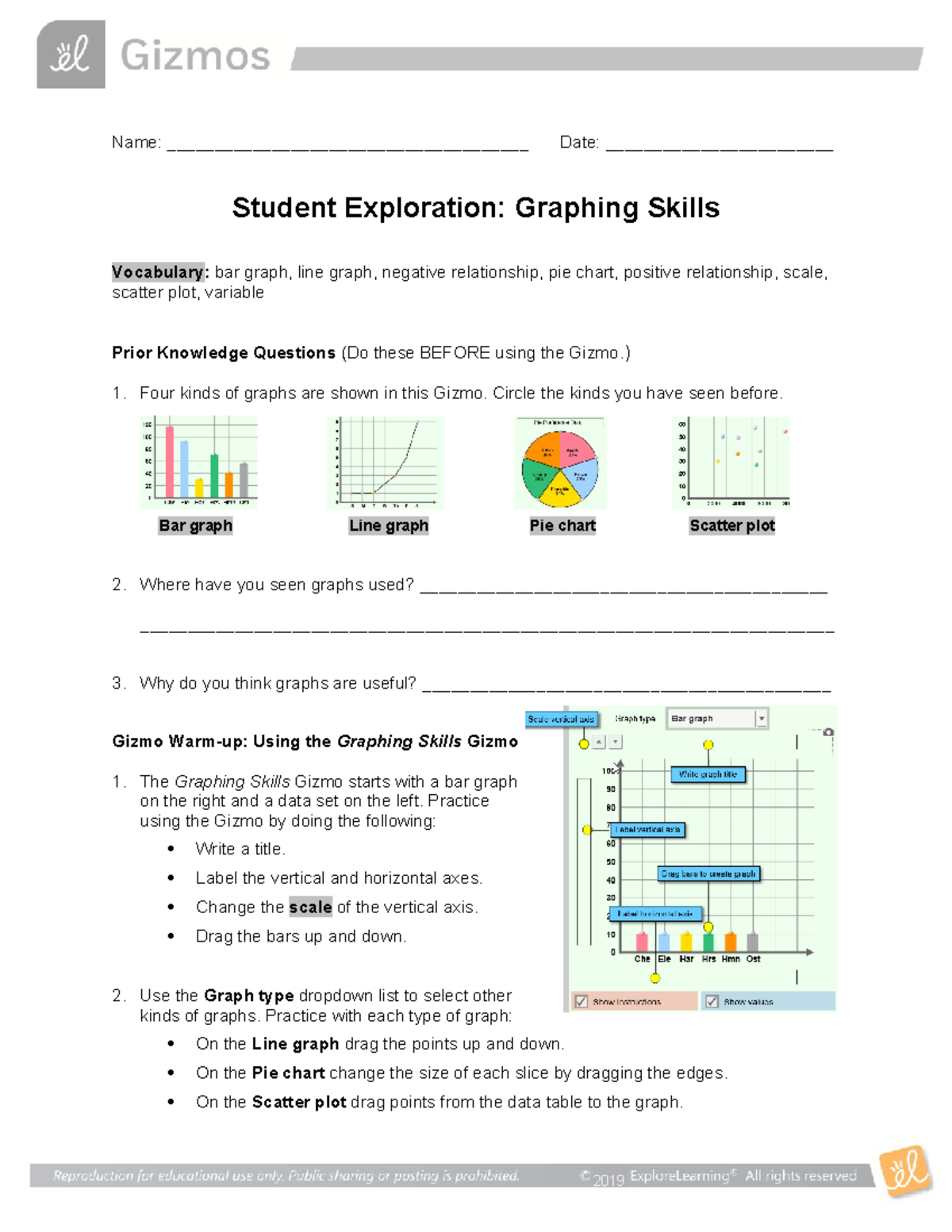 Graphing Skills SE - home work for math - Name ...