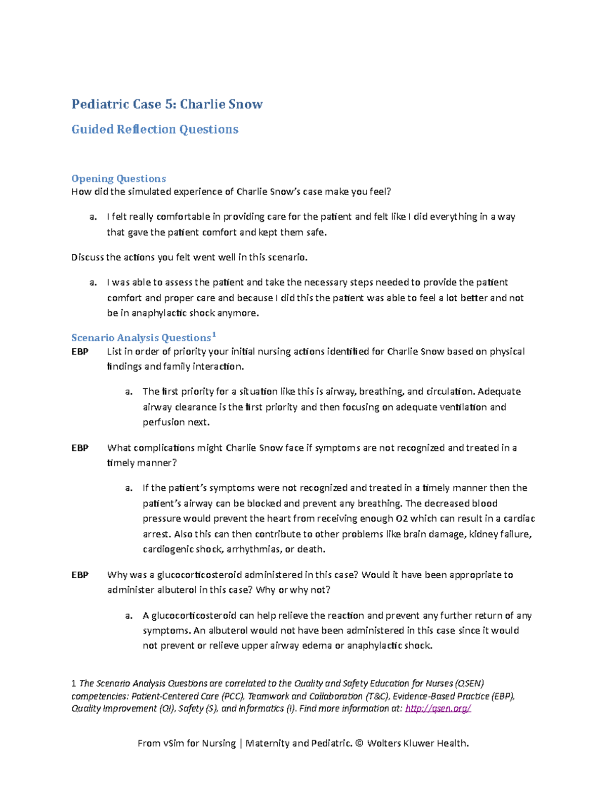Pediatric Case 05 GRQ - Pediatric Case 5: Charlie Snow Guided ...