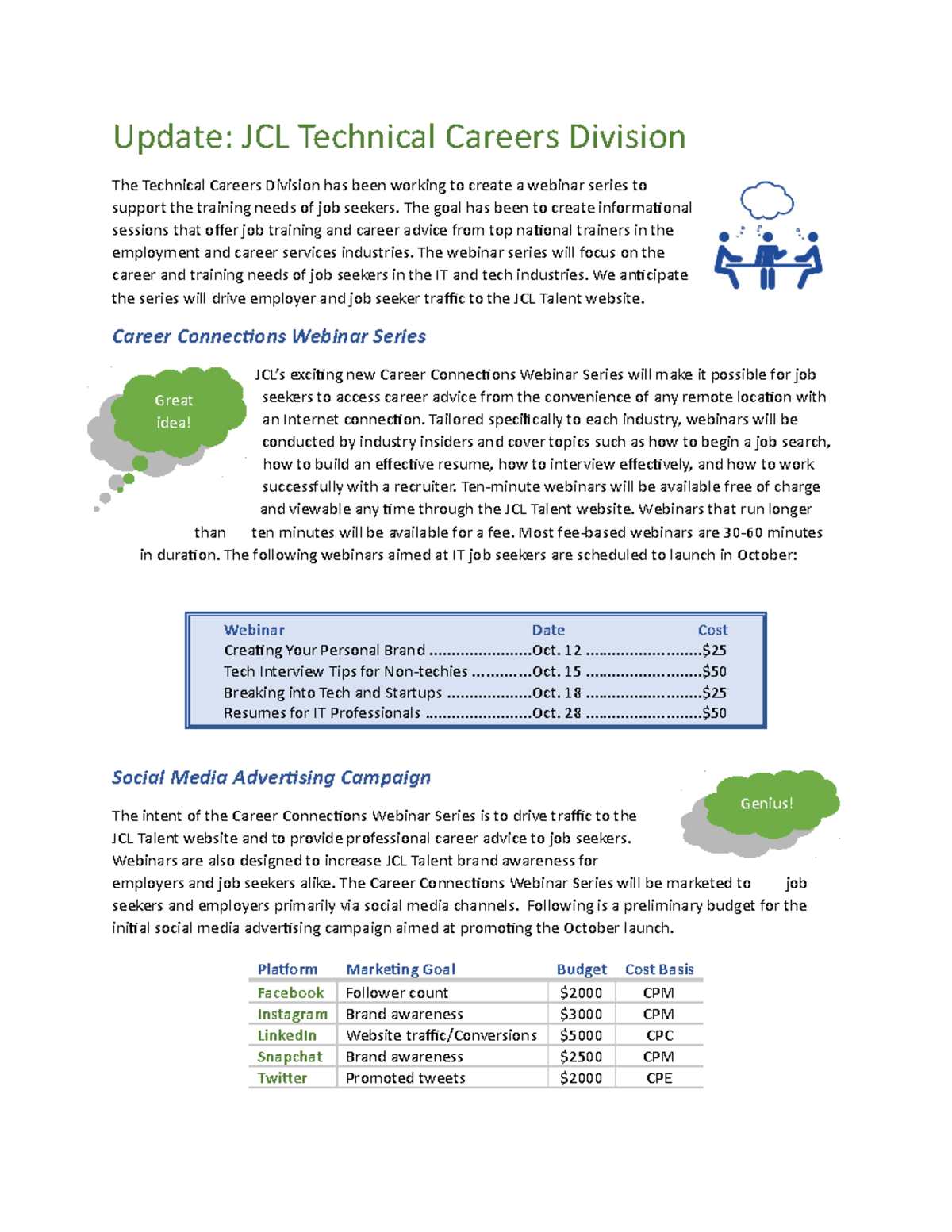 IL WD 3 Update - IST 100 - Update: JCL Technical Careers Division The ...