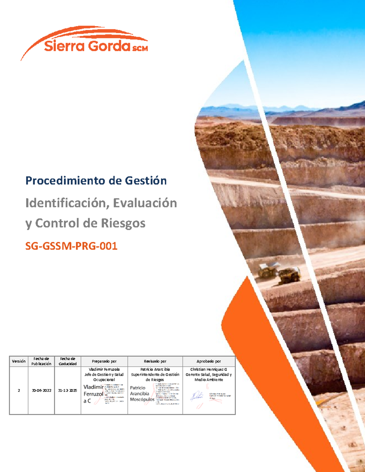 SG-GSSM-PRG-001 Identificación Evaluación Y Control DE Riesgos (69597) - SG SCM Página 0 de 1 ...