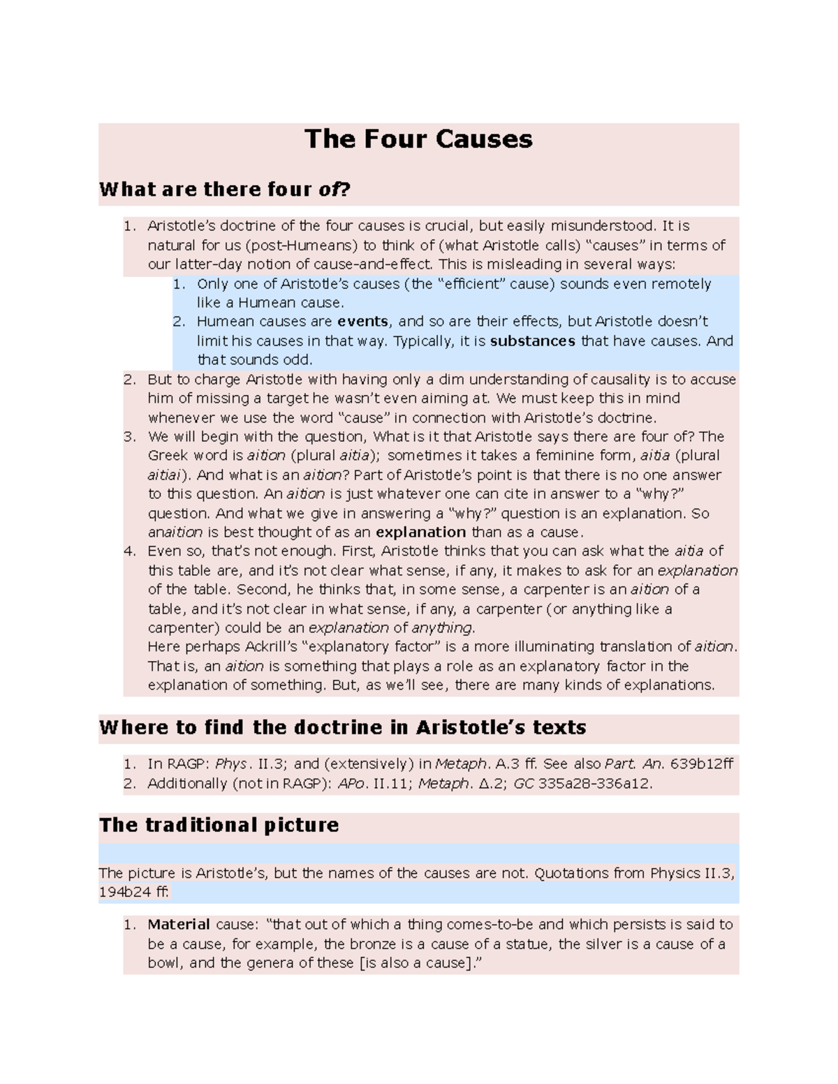 The Four Causes - The Four Causes What are there four of? Aristotle’s ...