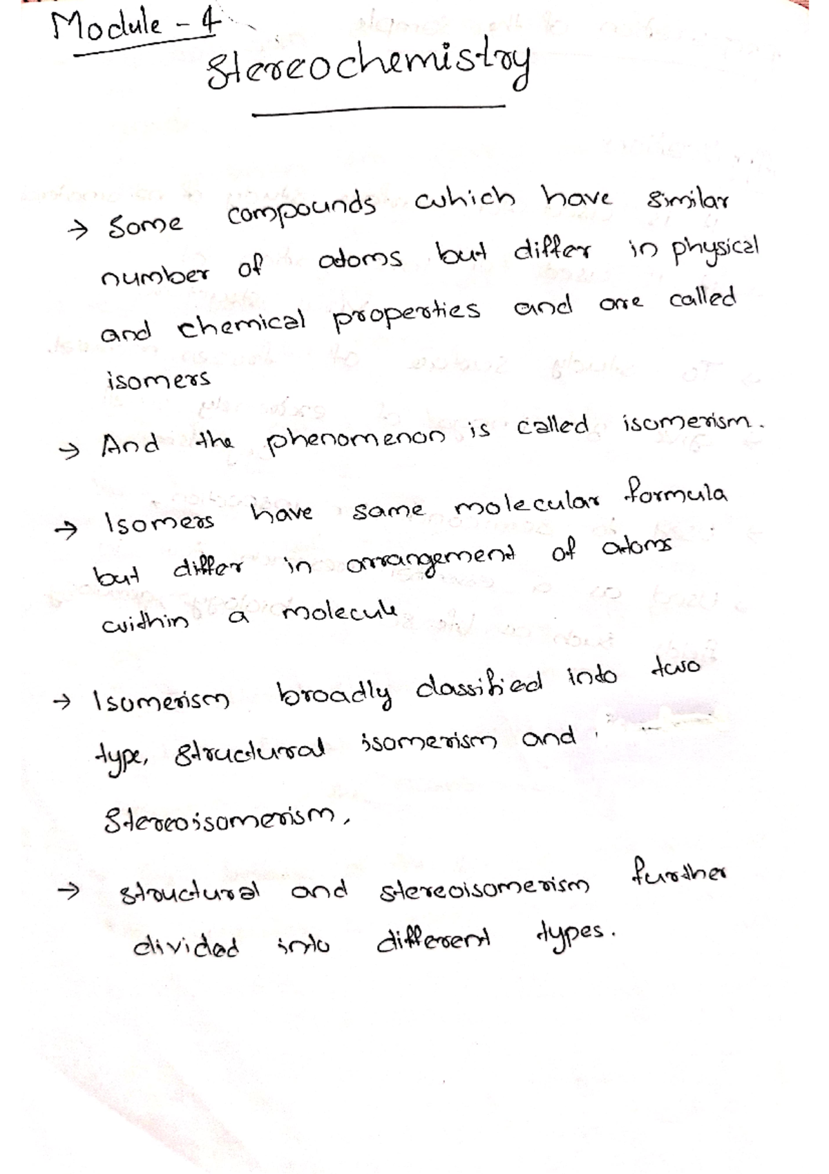 S1 Stereochemistry Module 4 - Civil engineering notes - Studocu