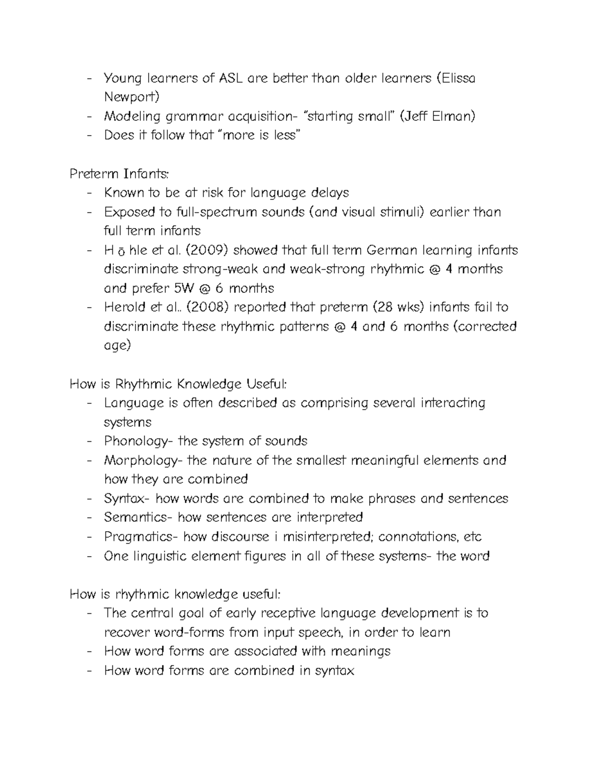 Clps 0800- lecture notes - Young learners of ASL are better than older ...