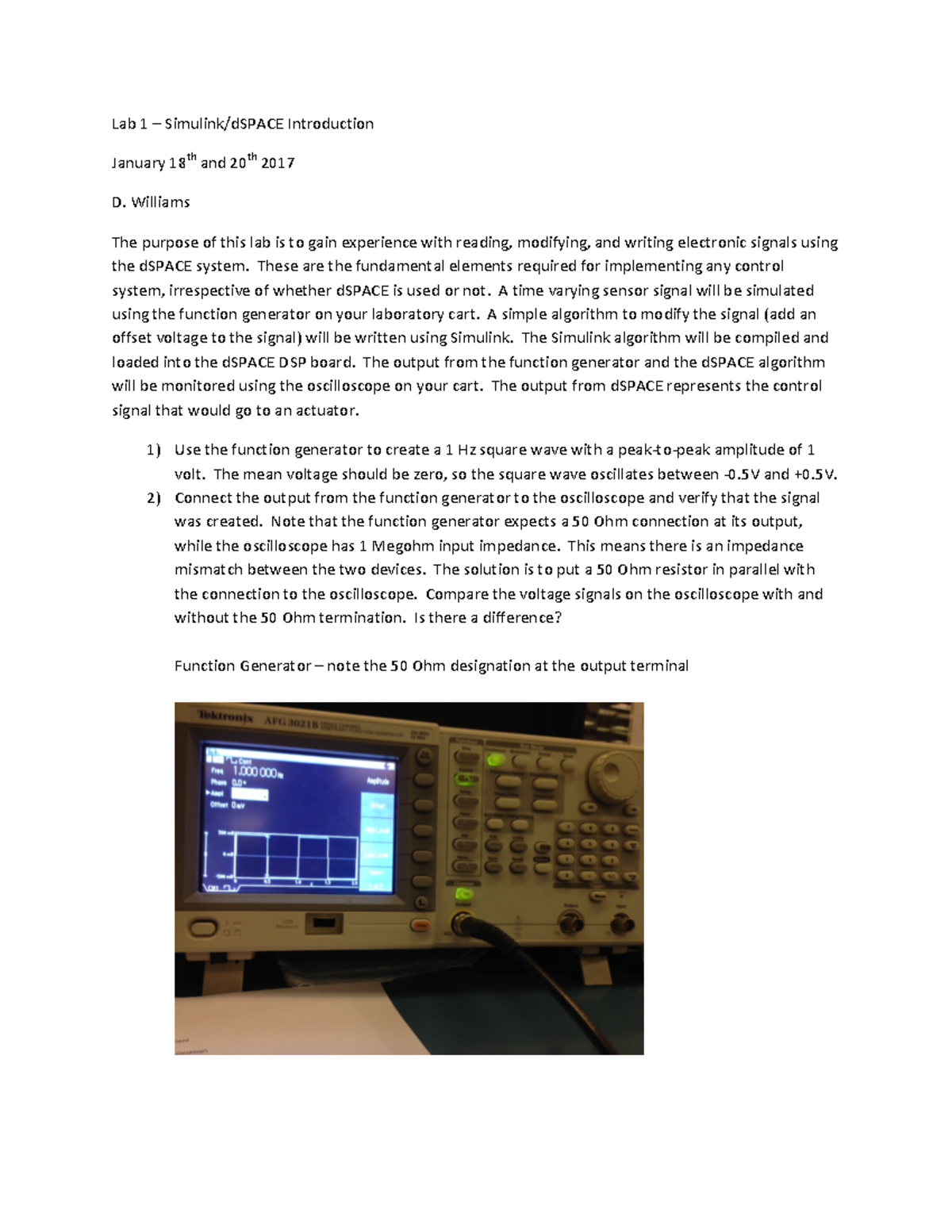 Lab 1 Instructions - Lab - Lab 1 Introduction January 18th and 20th ...