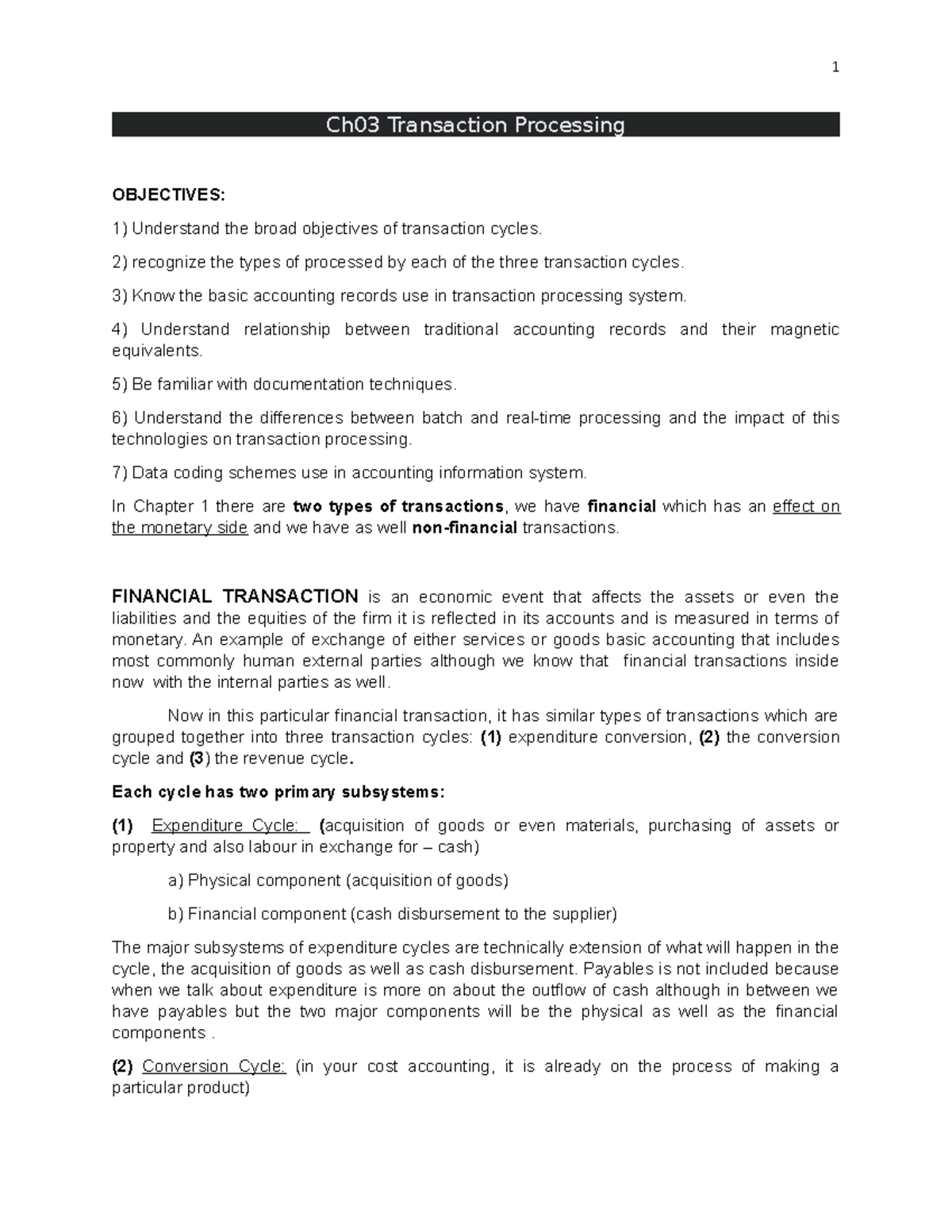 Ch03-Transaction-Processing - Ch03 Transaction Processing OBJECTIVES ...