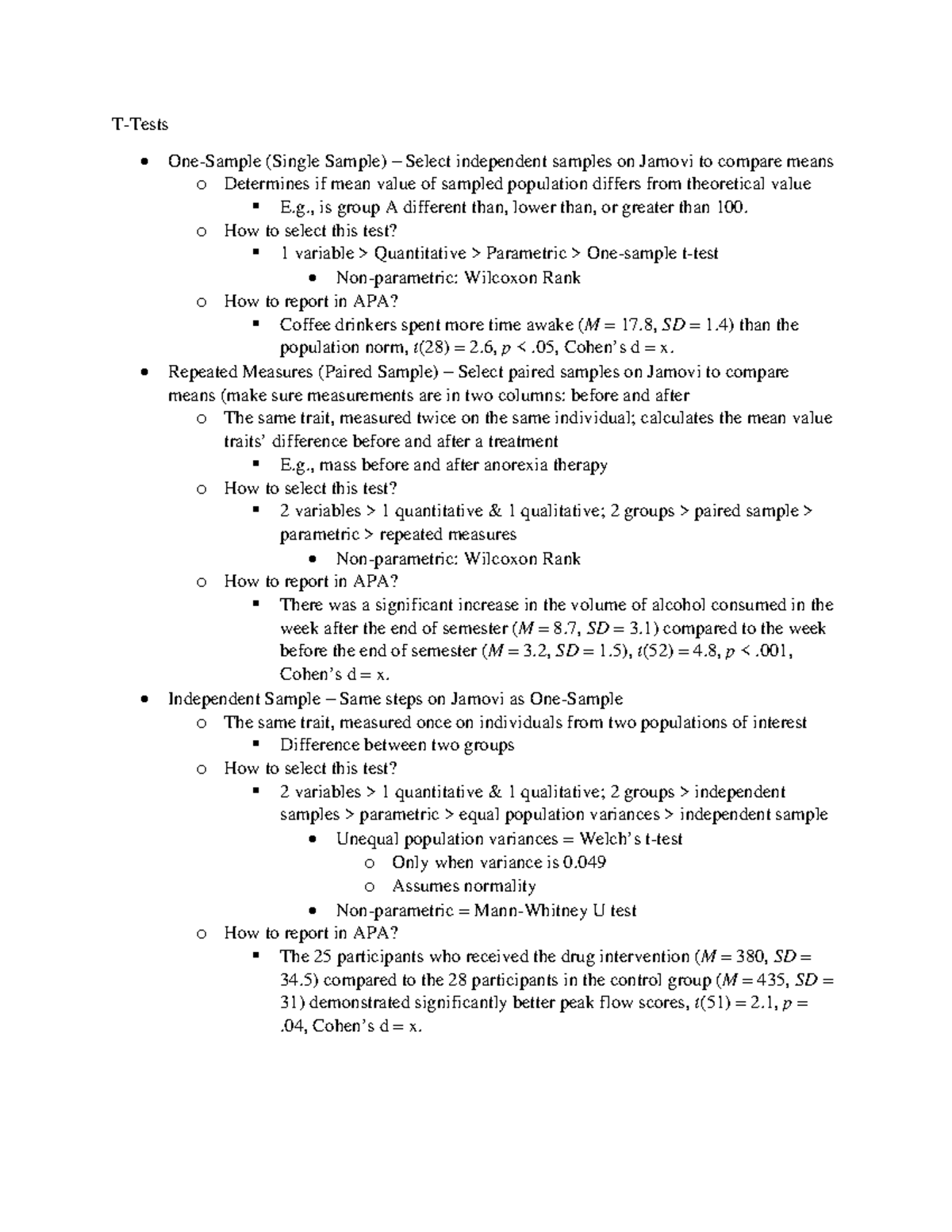 Which Test Lab Exam Guidelines To Choose An Appropriate Statistical